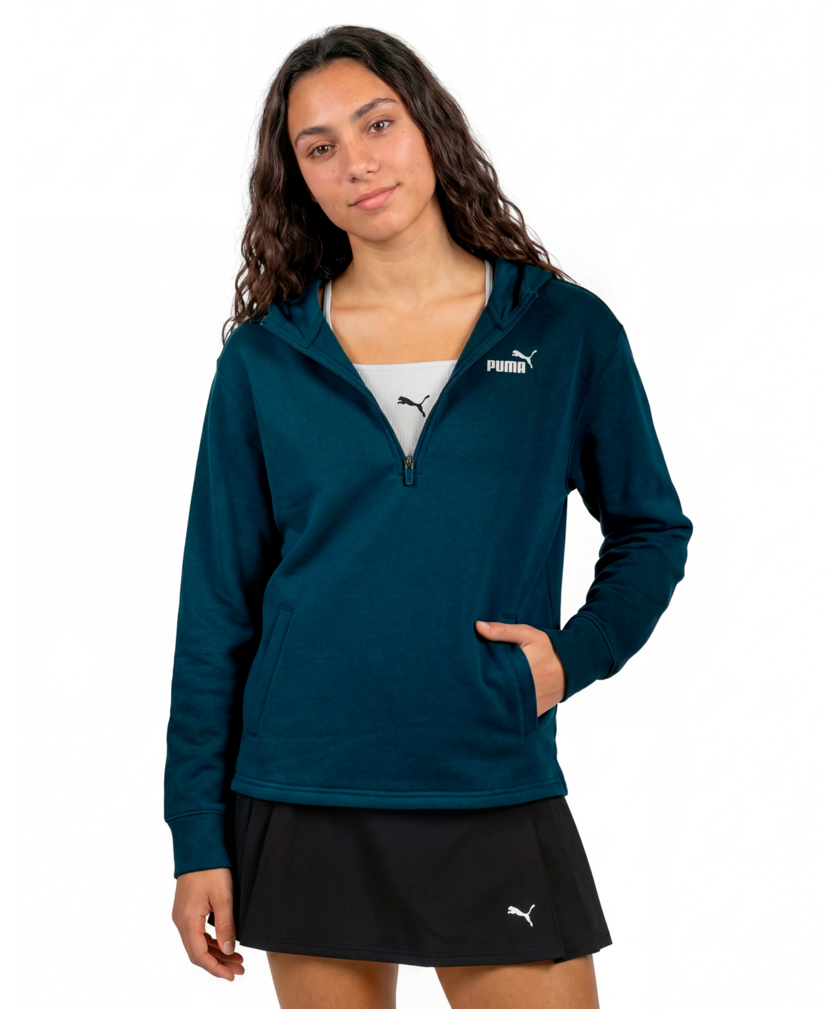 Click here for Puma Womens Ess 1/2-Zip Standard Hoodie Long-Sleev... prices