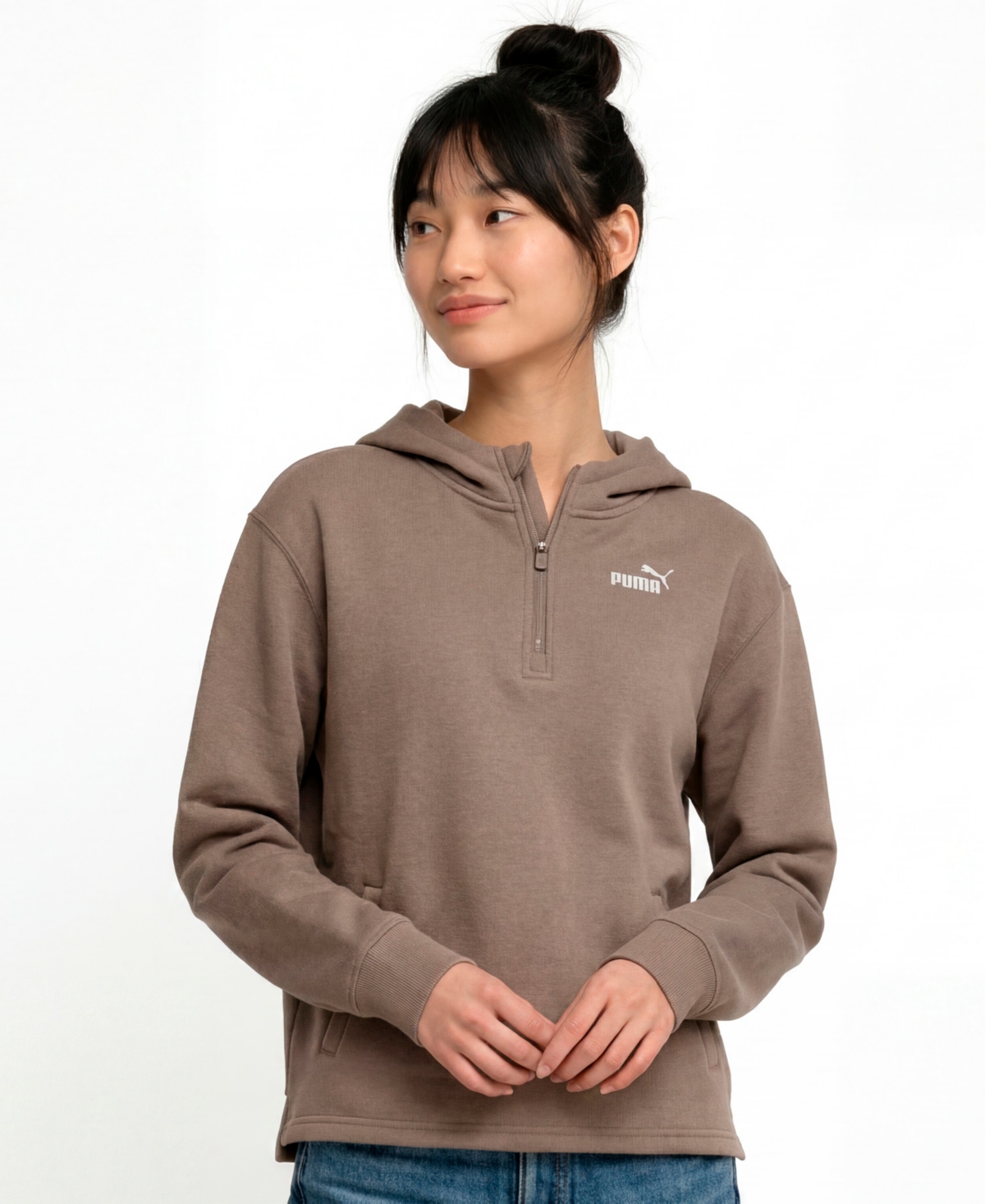 Click here for Puma Womens Ess 1/2-Zip Standard Hoodie Long-Sleev... prices