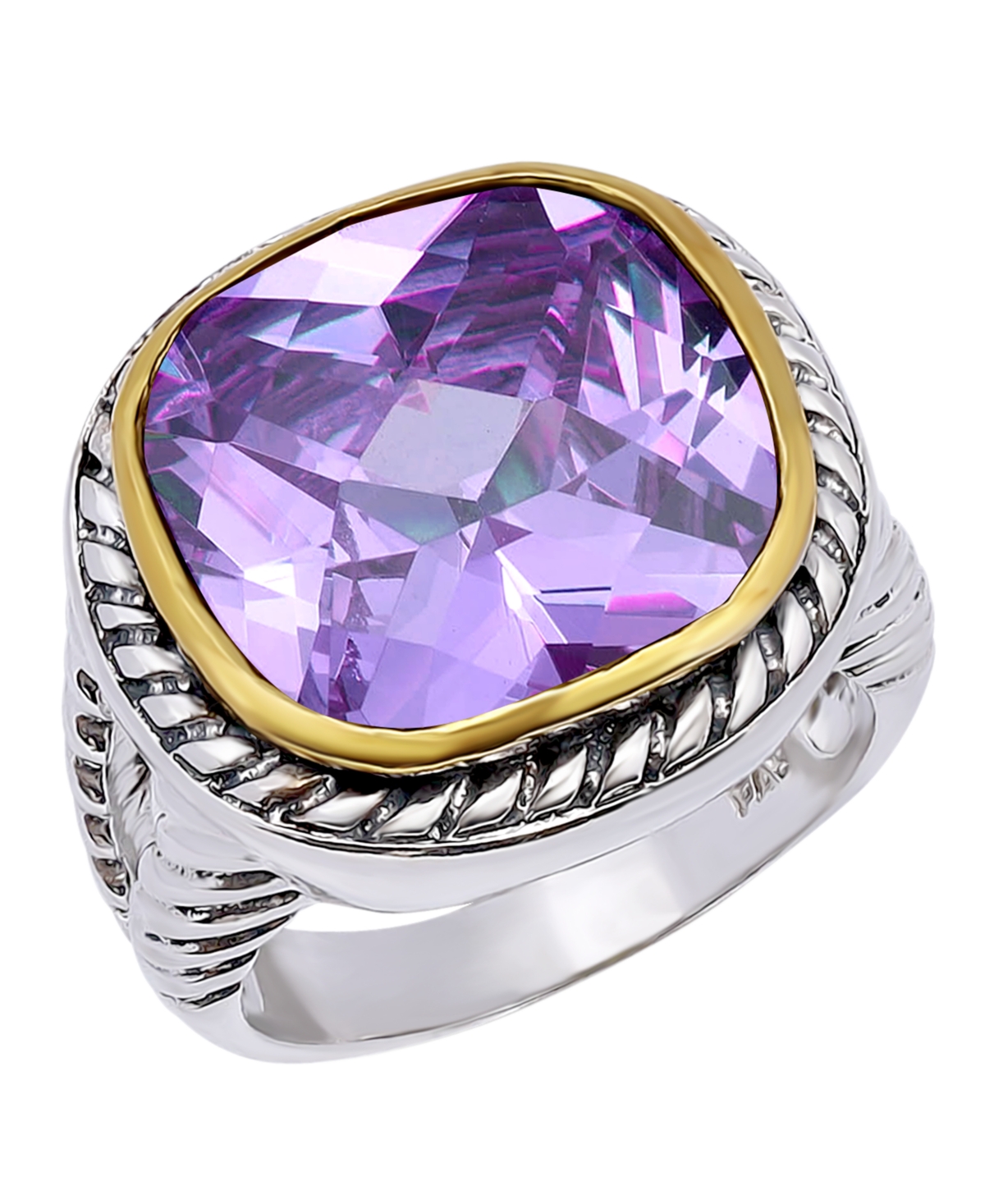 Click here for Macys Cushion Cut Bezel Lavender Cubic Zirconia Ox... prices