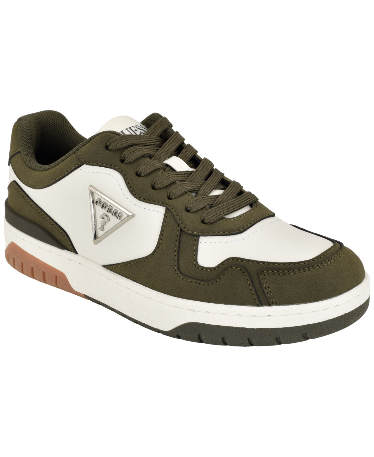 Click here for Guess Mens Nomen Round-Toe Sneakers - Dark Green prices