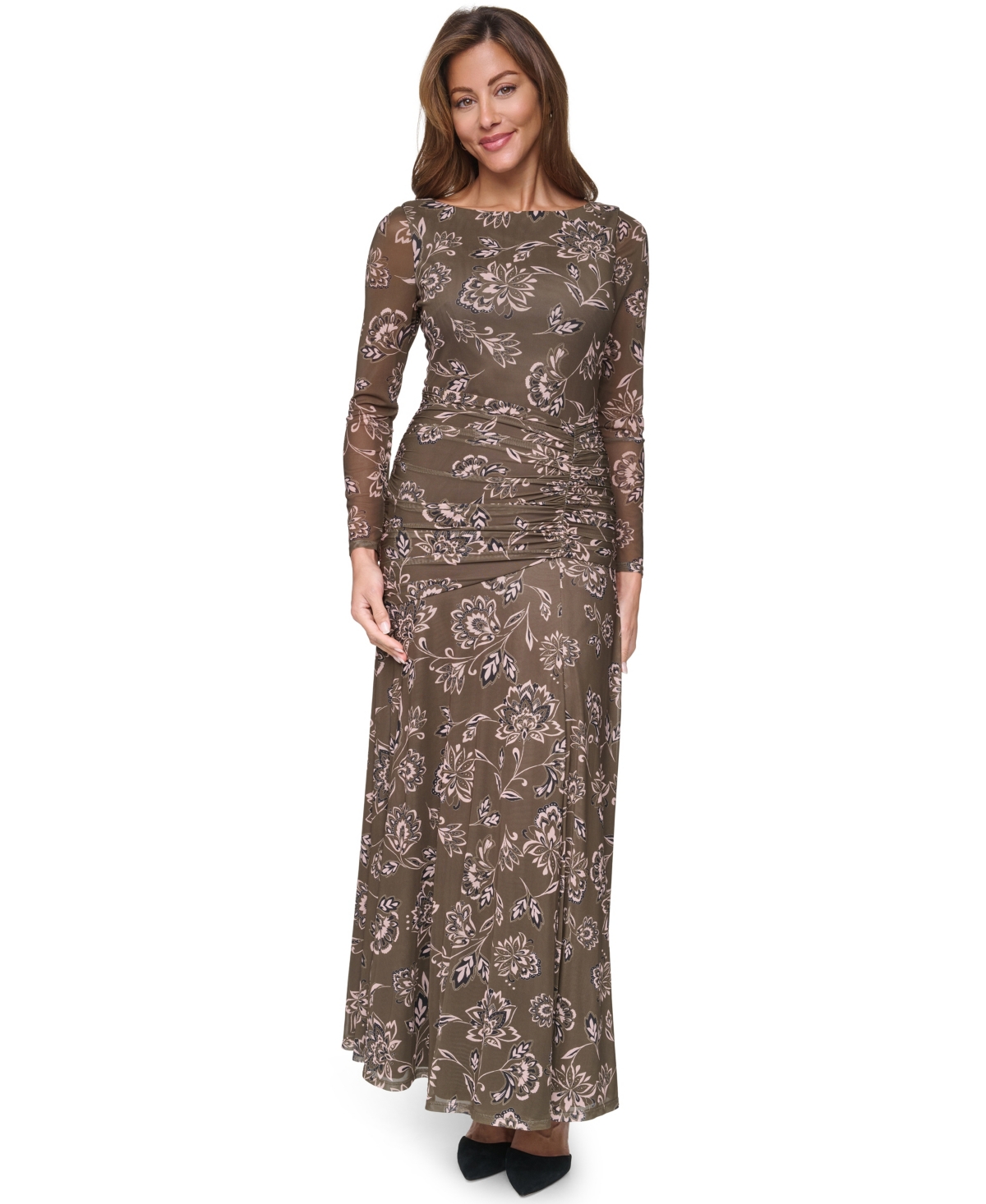 Click here for Eliza J Womens Extended Cap Long-Sleeve Floral Dre... prices