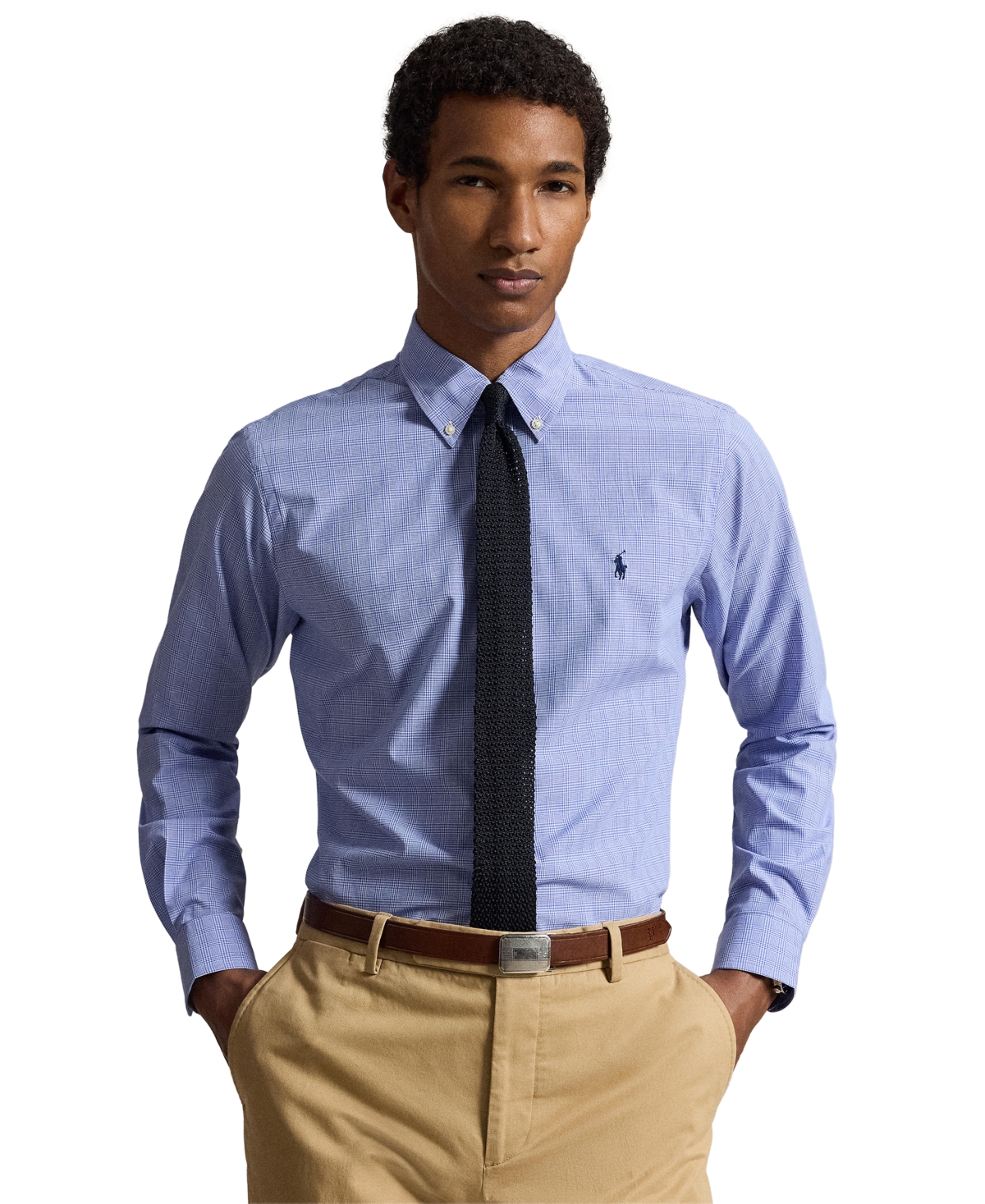 Click here for Polo Ralph Lauren Mens Checked Stretch Poplin Shir... prices