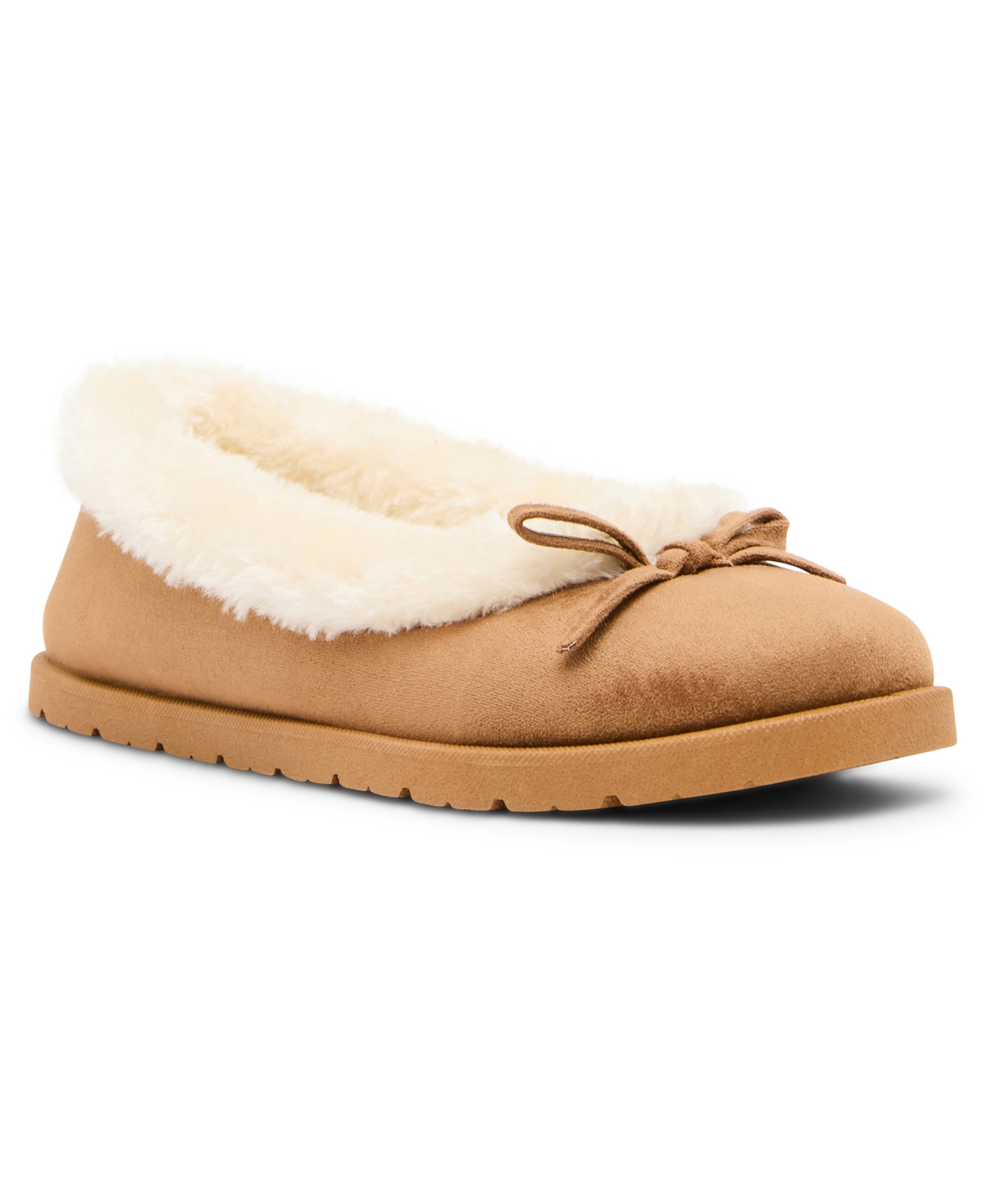 Click here for Madden Girl Womens Monday Cozy Faux-Fur Ballet Fla... prices