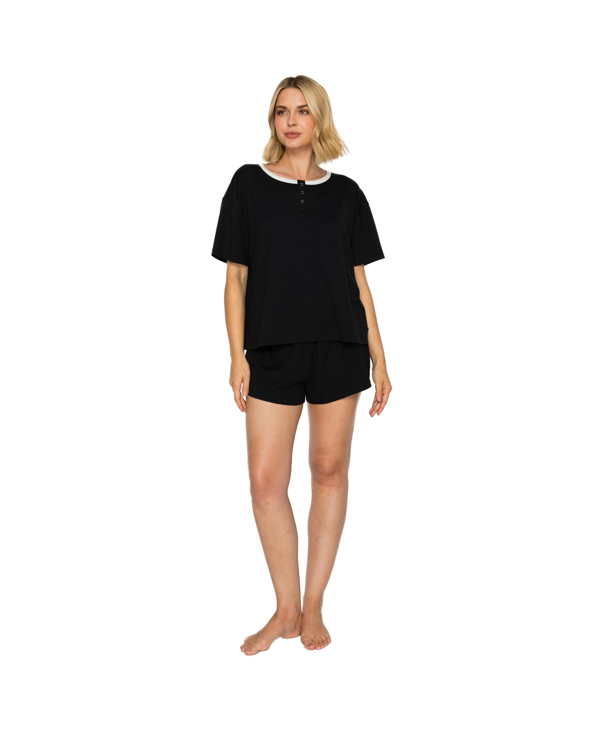 Click here for Studio Badgley Mischka Womens Yummy Henley Top and... prices