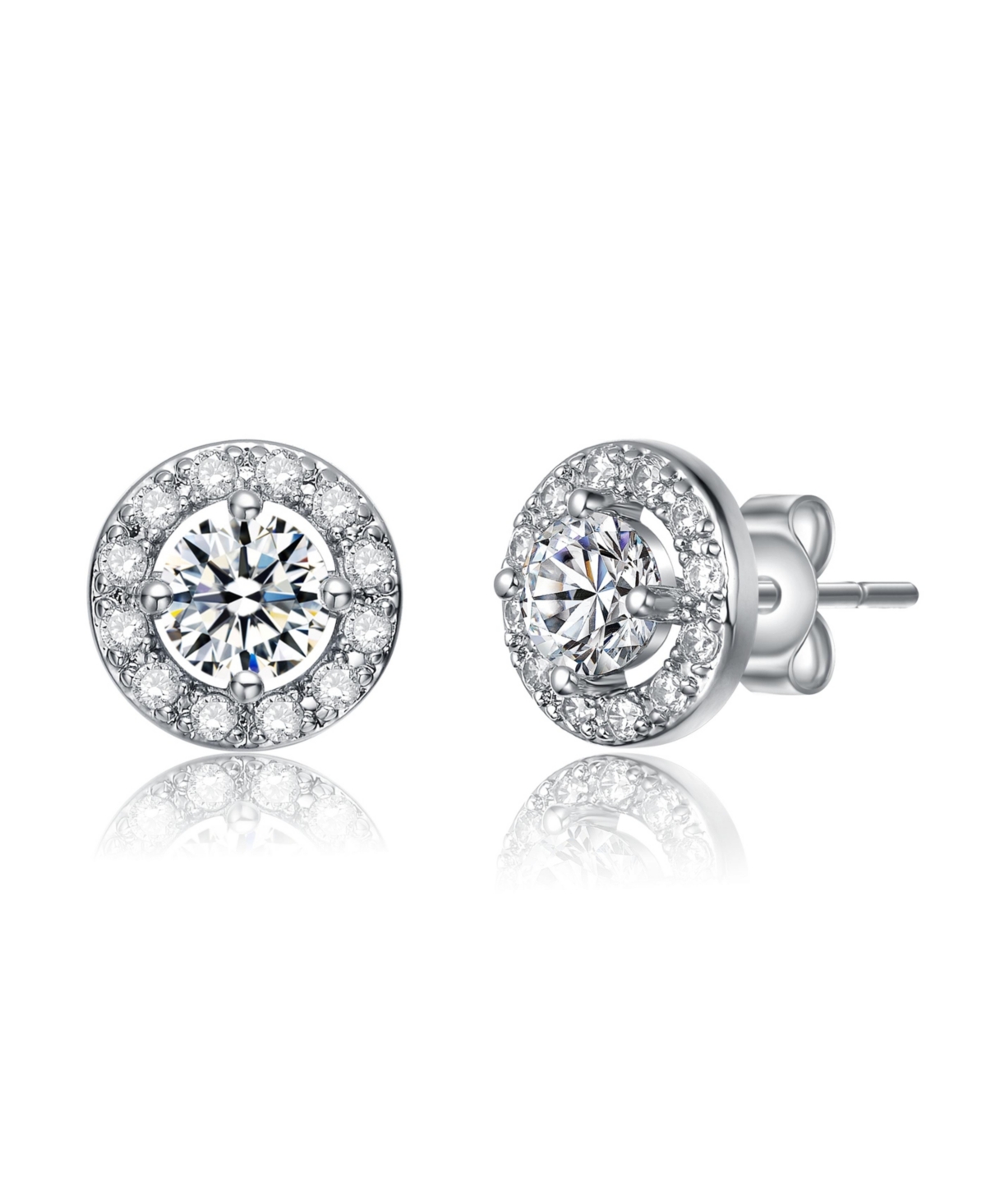 Click here for Rachel Glauber Cubic Zirconia Elegant Halo Stud Ea... prices