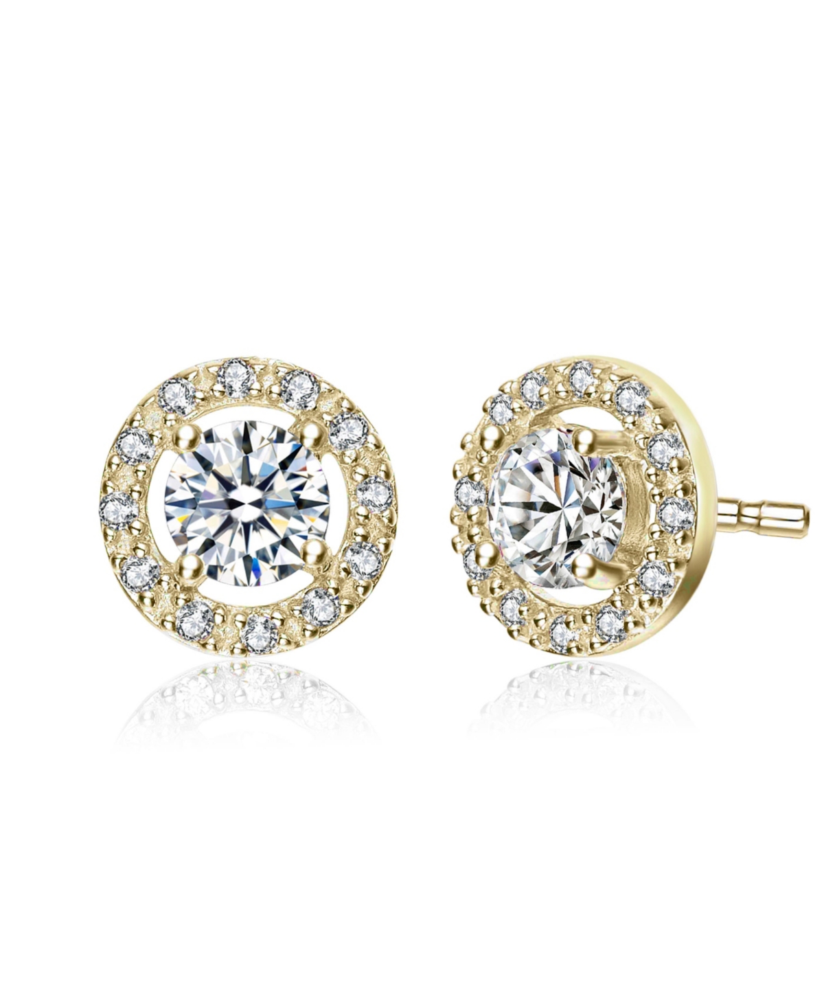 Click here for Rachel Glauber Cubic Zirconia Elegant Halo Stud Ea... prices