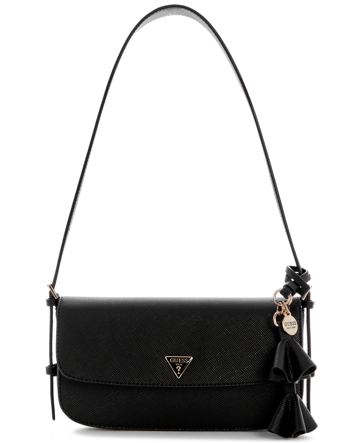 Click here for Guess Danielle Flap Small Shoulder Handbag - Black prices