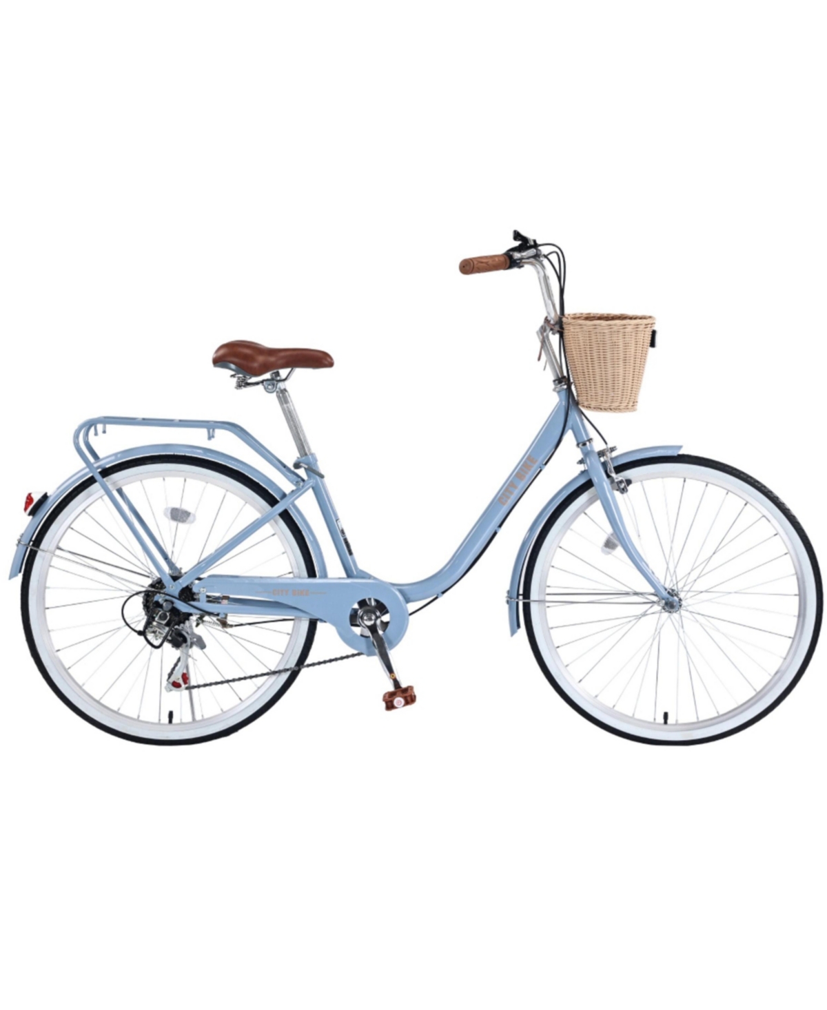 Click here for ECHTPeak 7 Speed City Bike With Basket   Steel Fra... prices