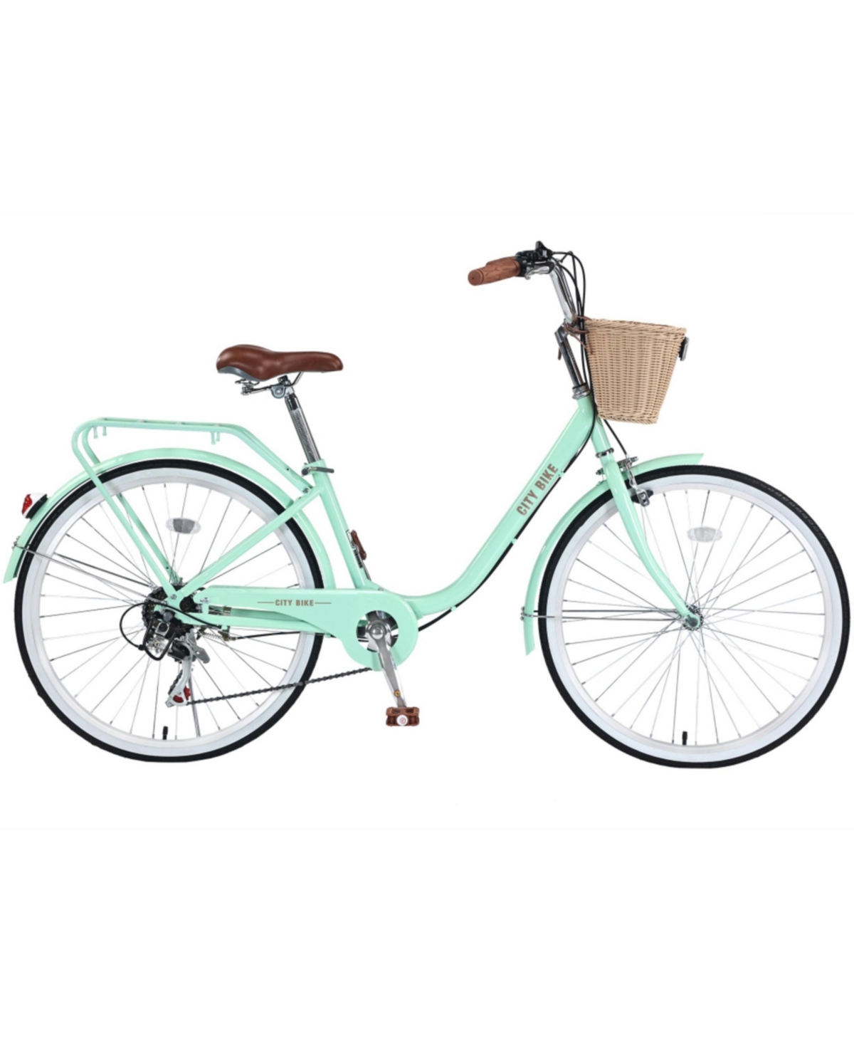 Click here for ECHTPeak 7 Speed City Bike With Basket   Steel Fra... prices