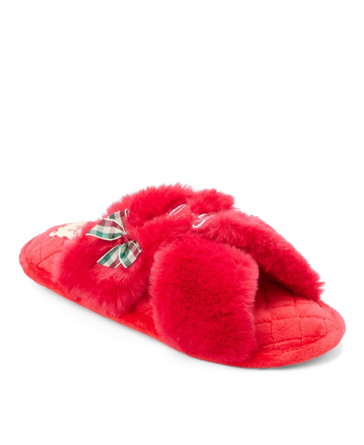 Click here for Dearfoams Womens Mama Fur Slide Slippers - Cayenne prices