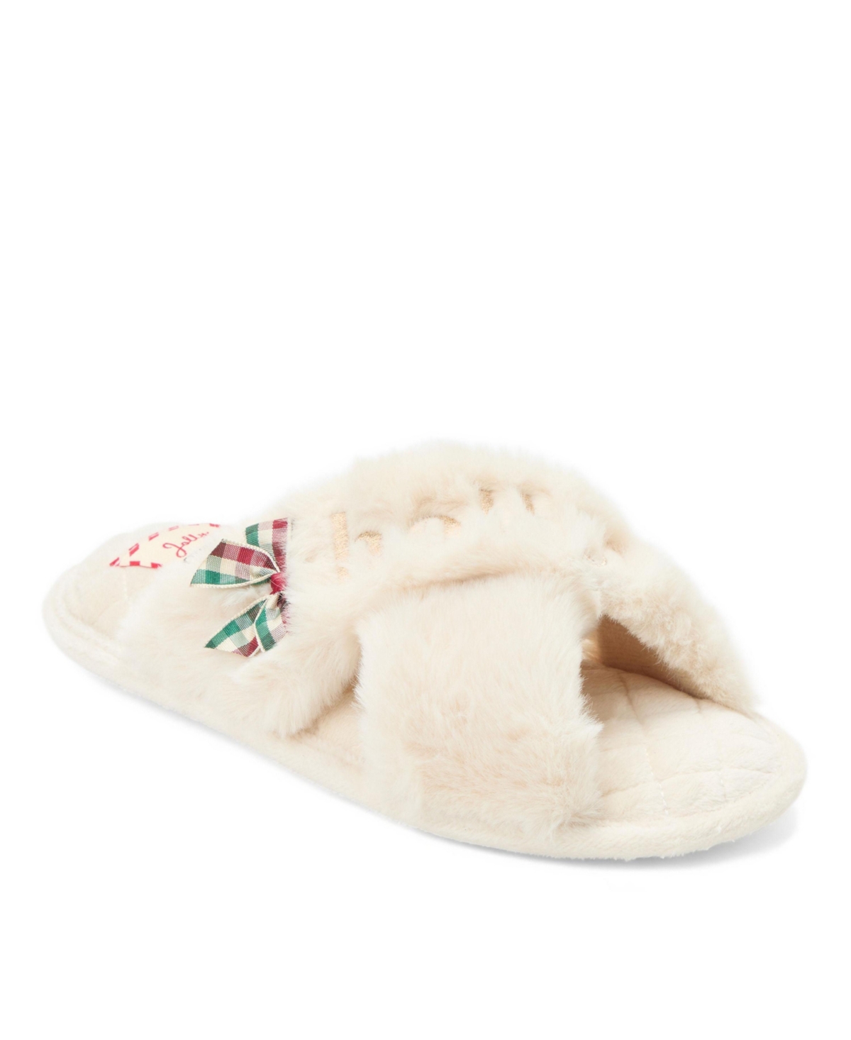 Click here for Dearfoams Womens Mama Fur Slide Slippers - Creme b... prices
