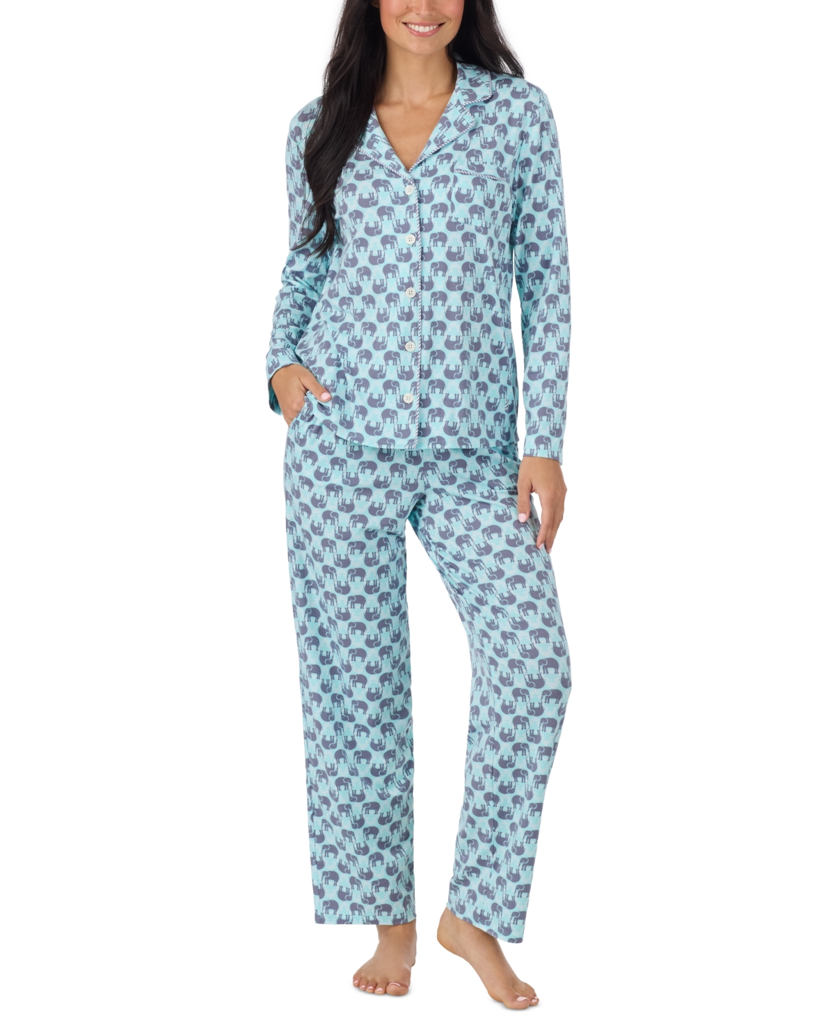 Click here for Cuddl Duds Womens Long-Sleeve Button-Front Cotton-... prices