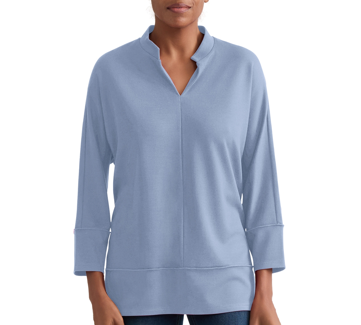 Click here for Jones New York Petite Johnny Collar 3/4-Sleeve Kni... prices