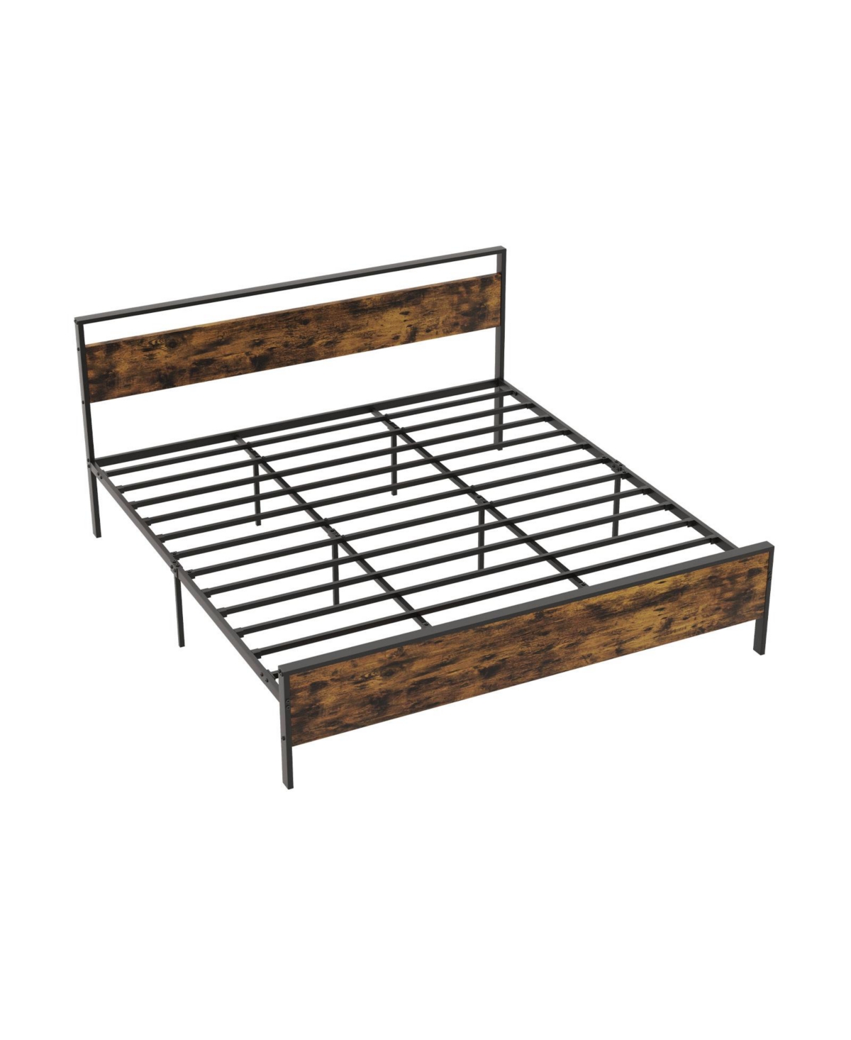 Click here for Slickblue Modern Industrial Bed Frame with Wood He... prices
