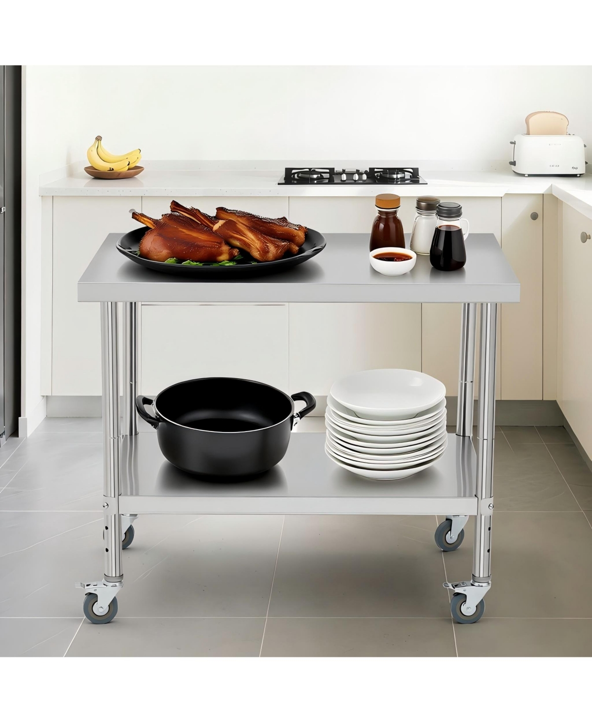 Click here for 28 x 24 x 30 Stainless Steel Bbq Work Table with W... prices