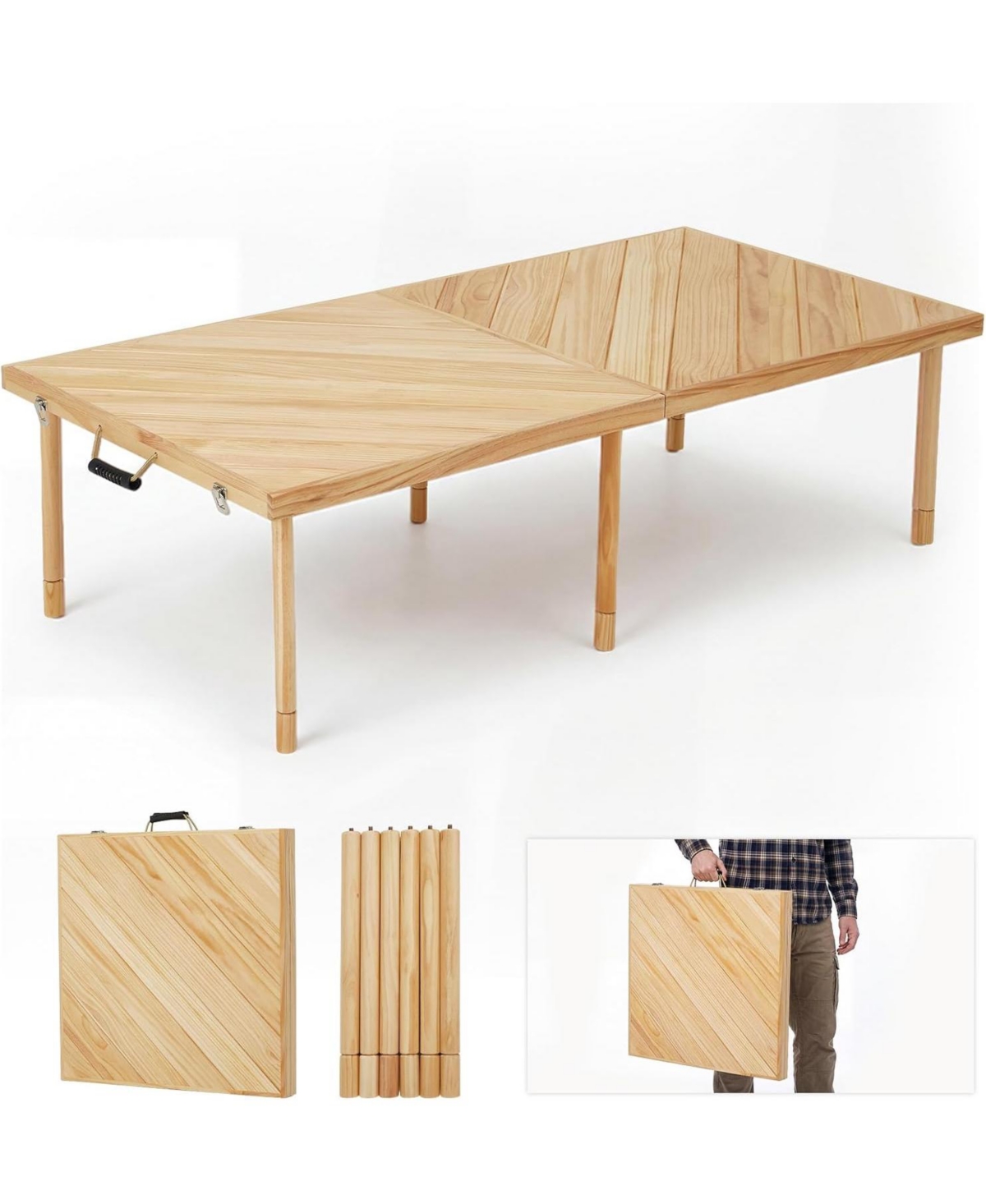 Click here for 60x30 Wood Folding Picnic Table - Compact  Lightwe... prices