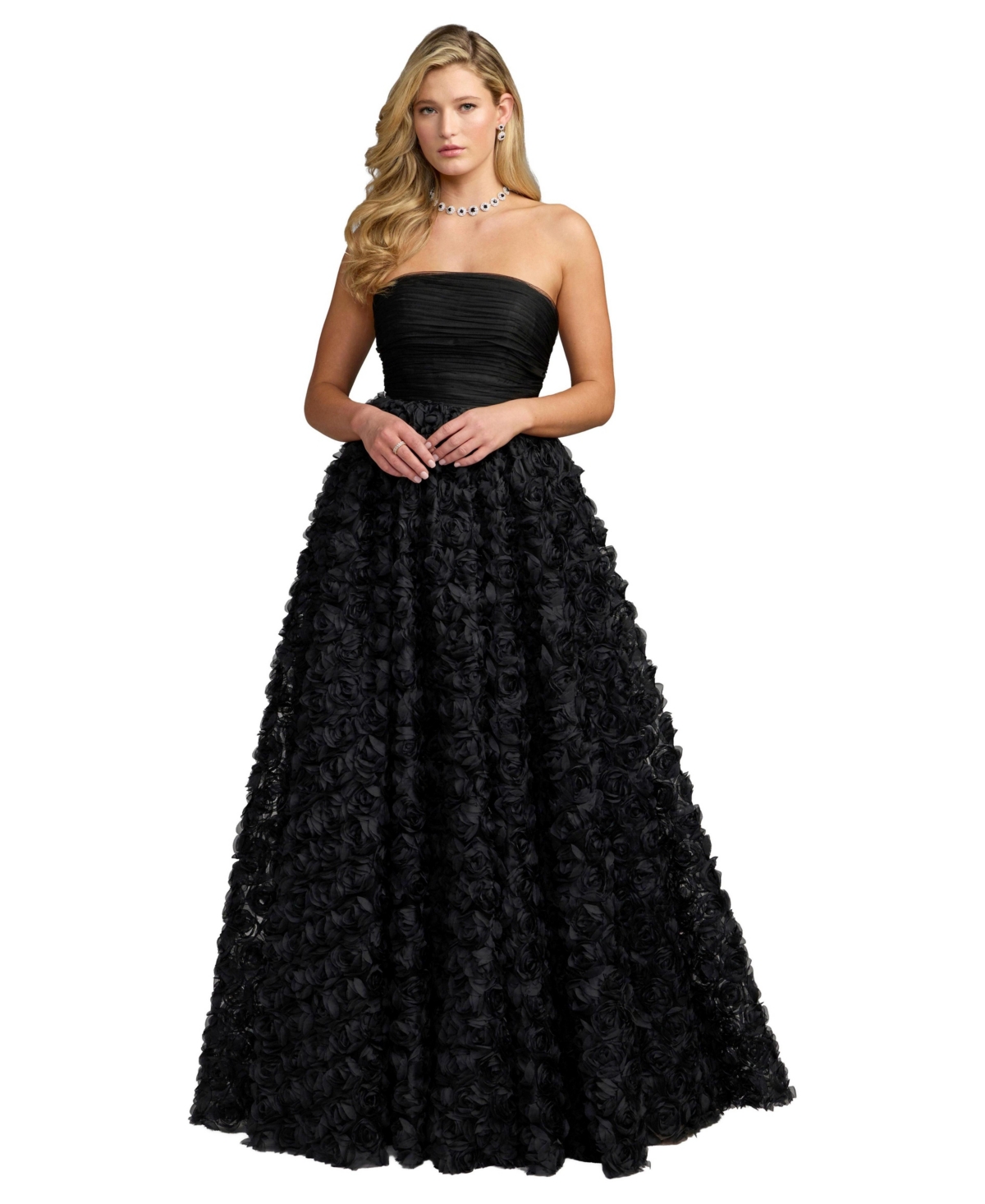 Click here for Mac Duggal Petite Strapless 3D Rosette Ball Gown -... prices