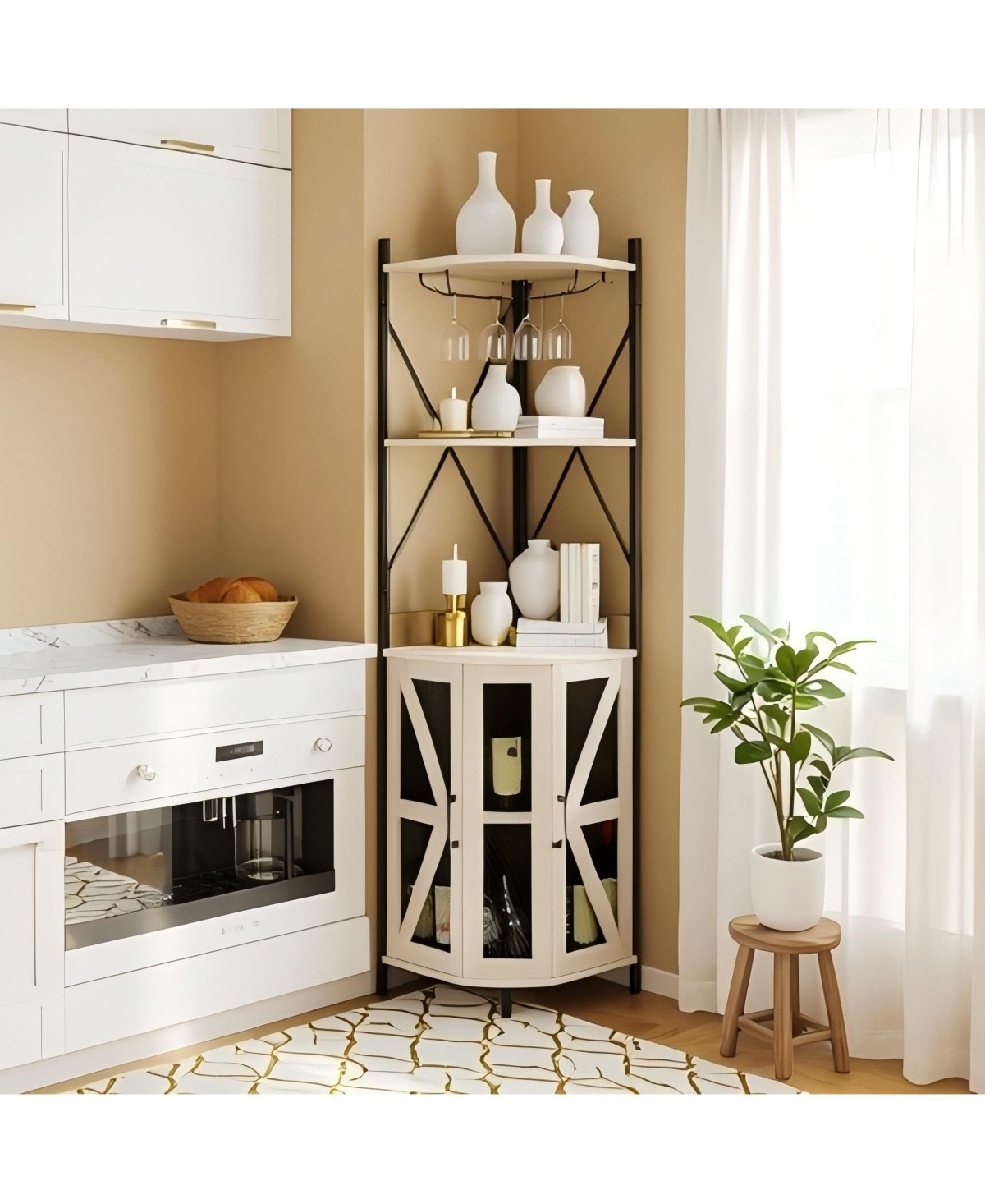 Click here for 18 x 18 x 60 in Wine Cabinet with Doors and Shelve... prices