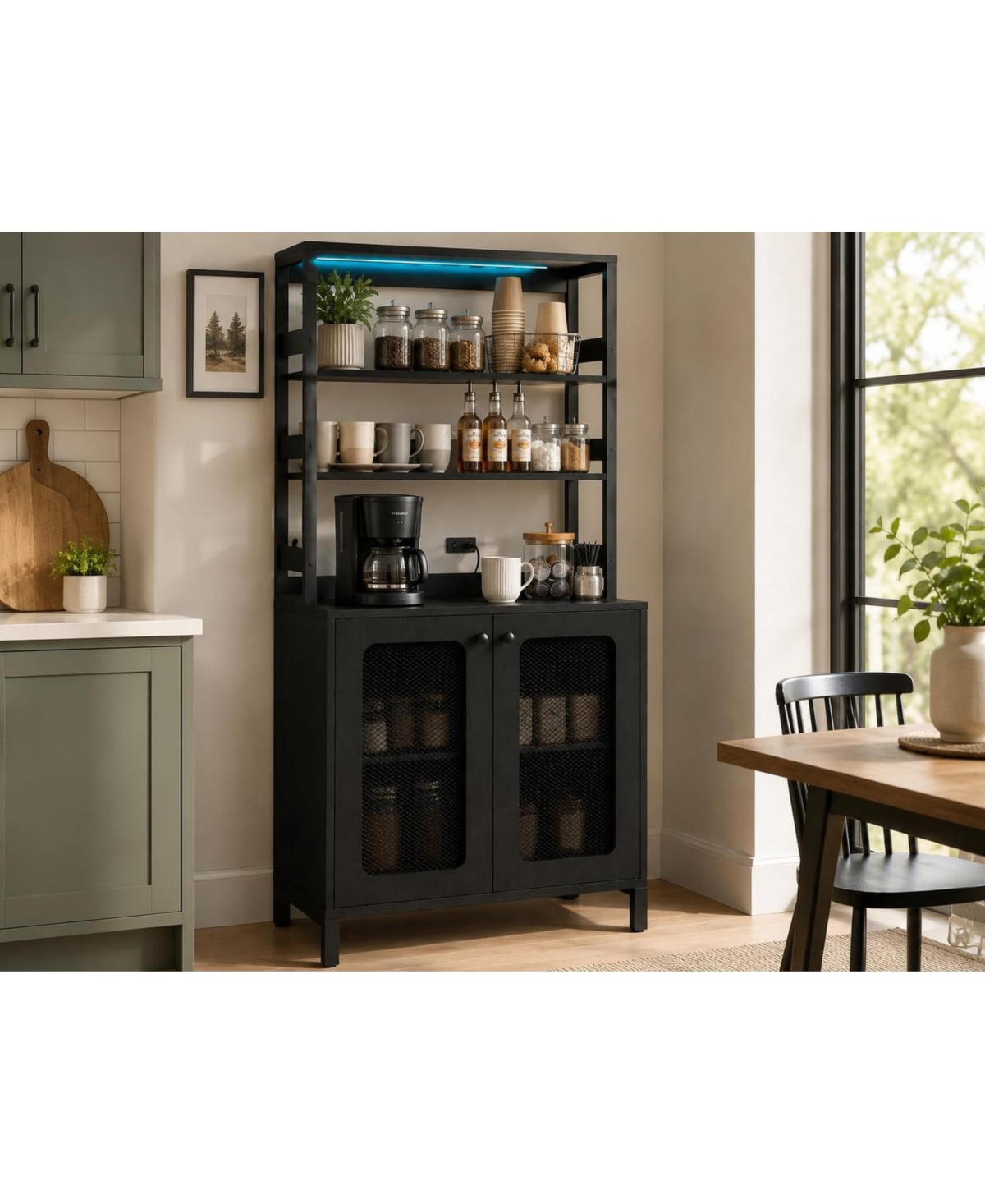 Click here for 67 Inch Bar Cabinet  Farmhouse Bakers Rack with Rg... prices