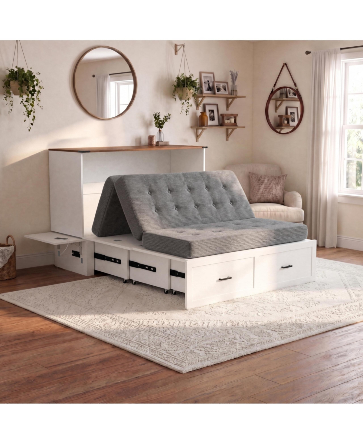 Click here for Full Size Murphy Bed with Charging Station and Mat... prices