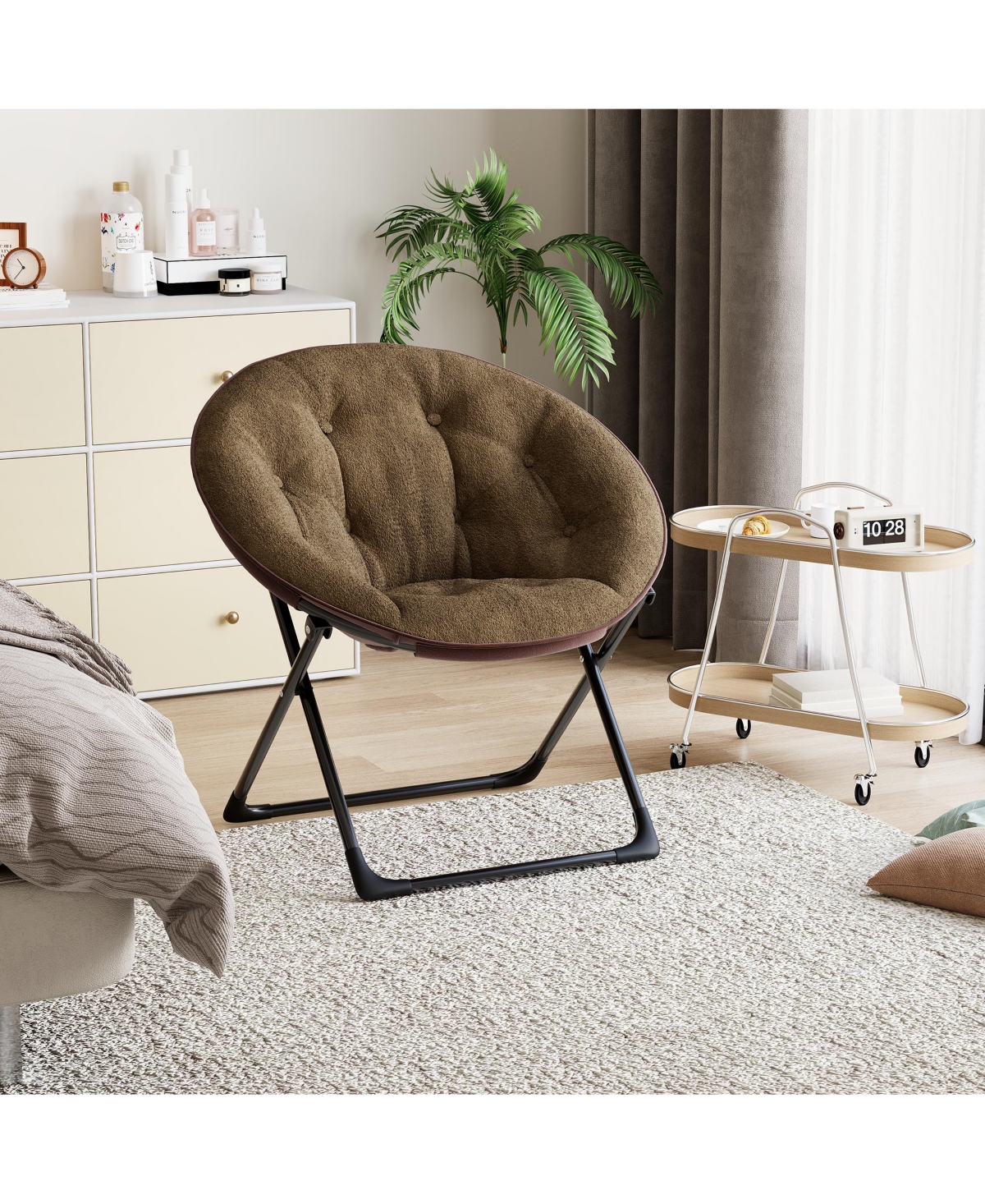 Click here for Saucer Chair Oversized Faux Fur Moon Accent Chair... prices