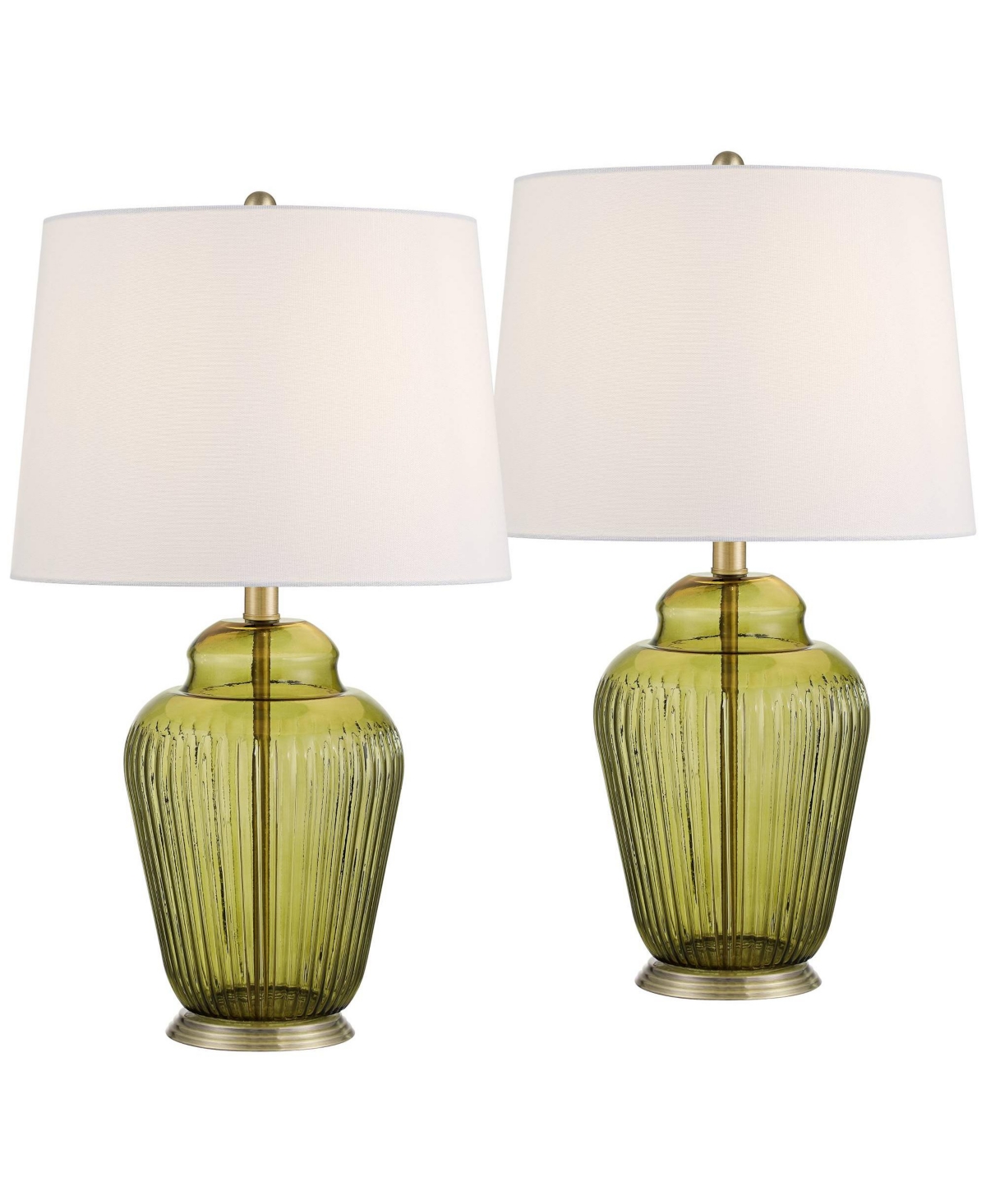 Click here for 360 Lighting Grimmia 24 High Moss Green Glass Tabl... prices