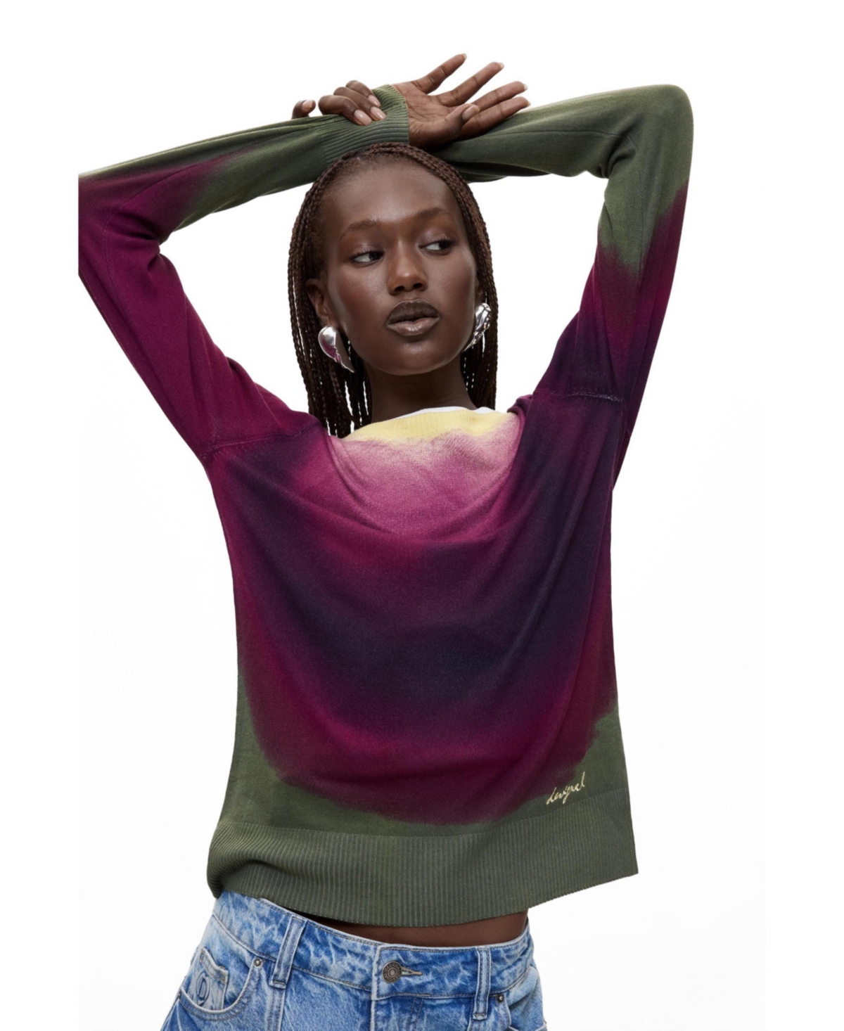 Click here for Desigual Womens Fine knit sweater Gradient Effect... prices