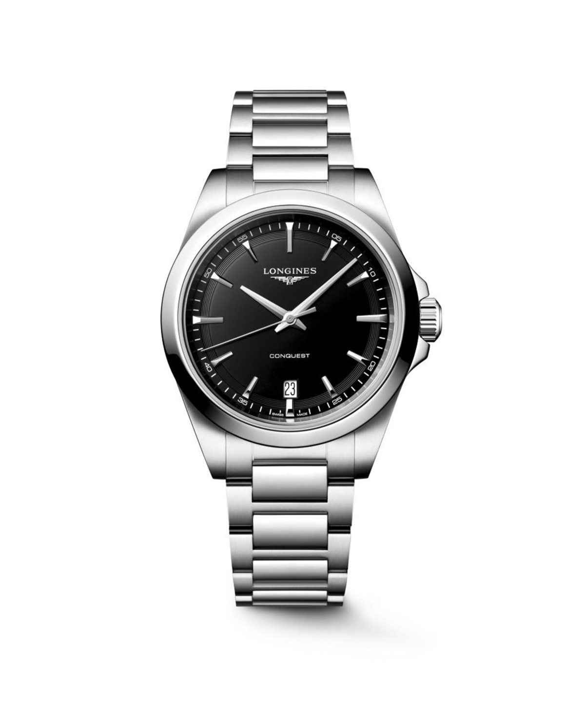 Click here for Longines Mens Conquest Silver Stainless Steel Stra... prices