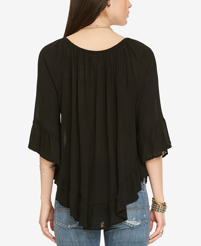 Denim & Supply Ralph Lauren Ruffle-Trim Crepe Boho Top - Macy's