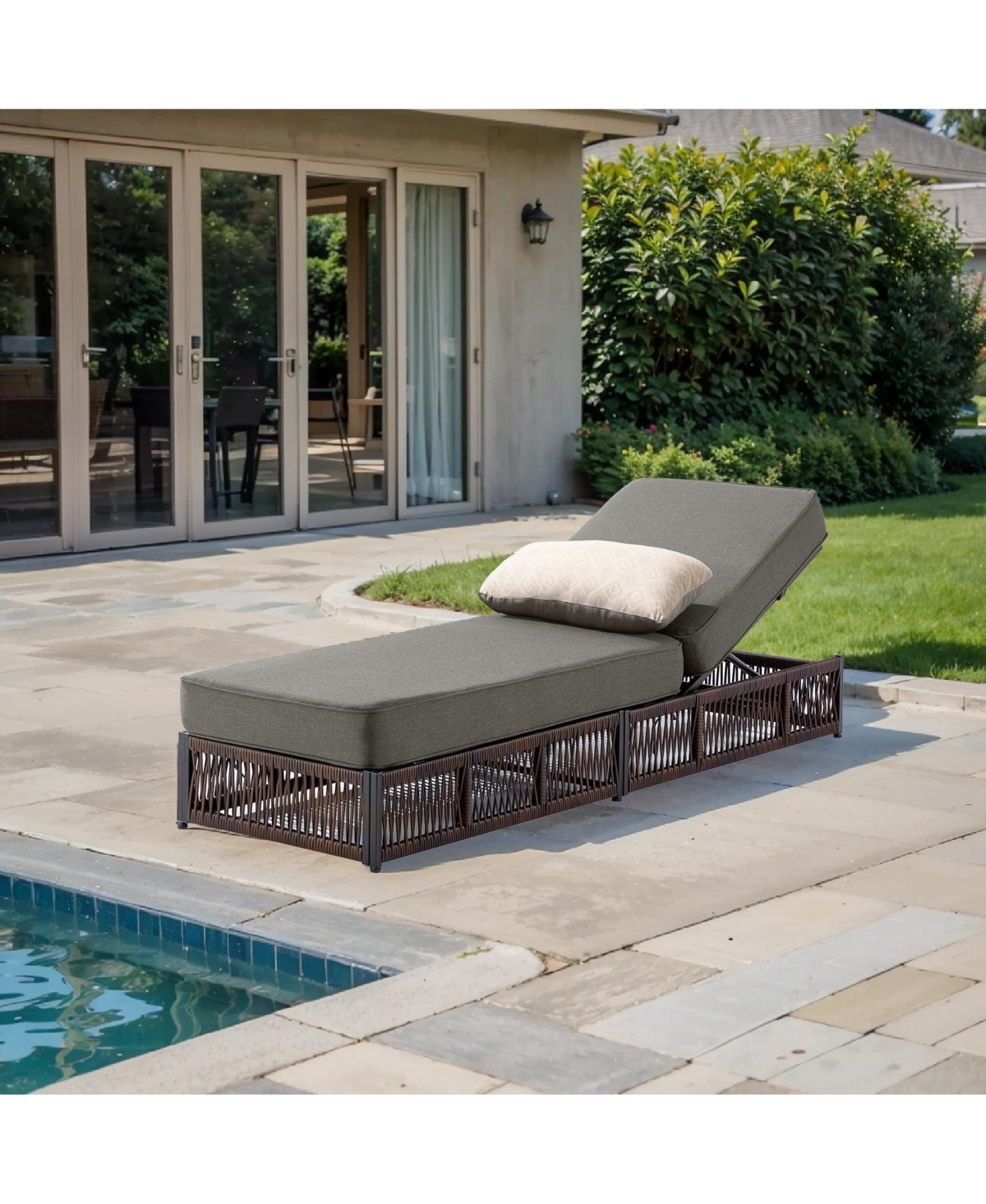 Click here for Pocassy Outdoor Reclining Chaise Lounge with 5inc... prices