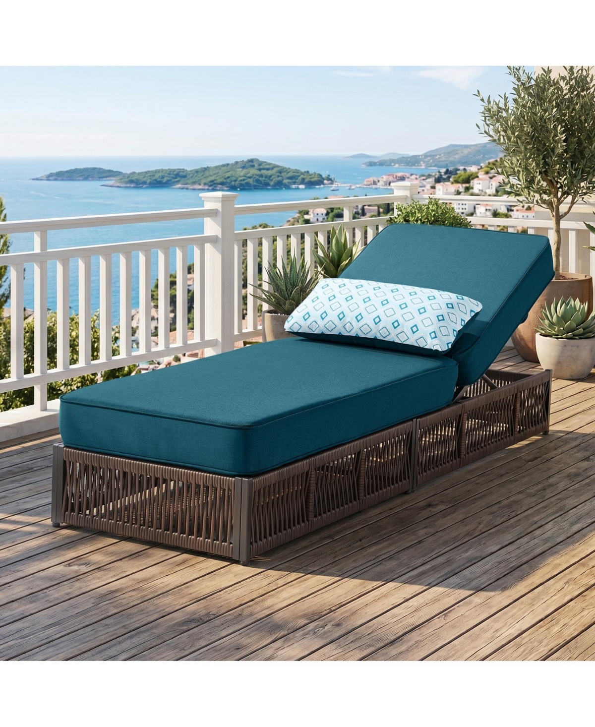 Click here for Pocassy Outdoor Reclining Chaise Lounge with 5inc... prices