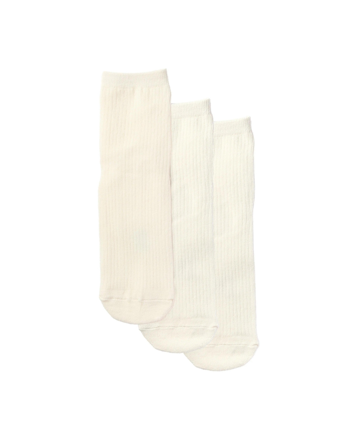 Click here for Stems Womens Ribbed Ankle Socks  3-Pack - Cream prices