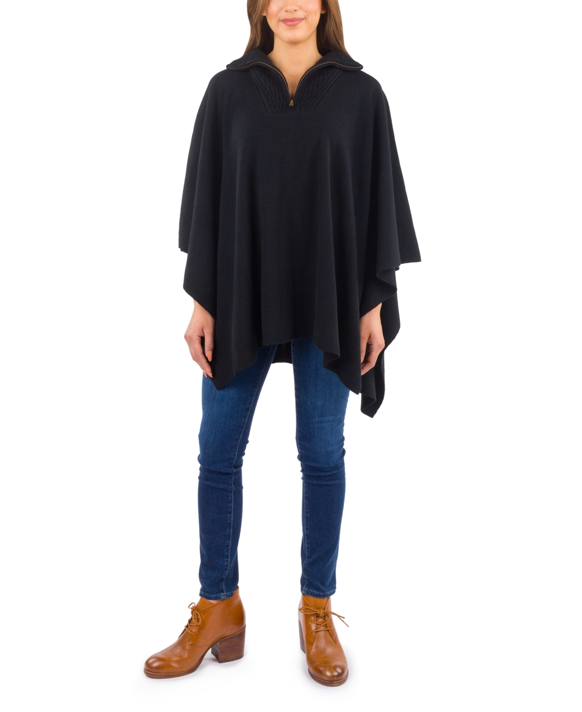 Click here for Patricia Nash Womens Quarter Zipper Cape - Black prices
