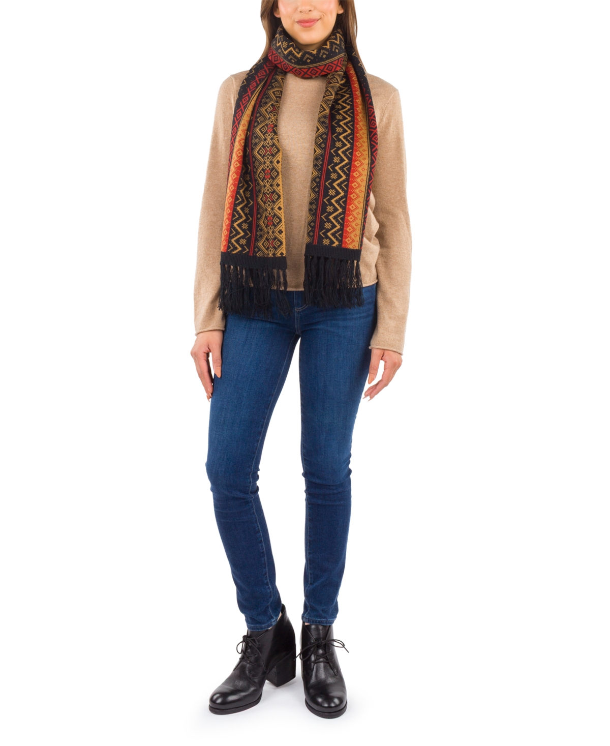 Click here for Patricia Nash Womens Nordic Weave Fringed Scarf -... prices