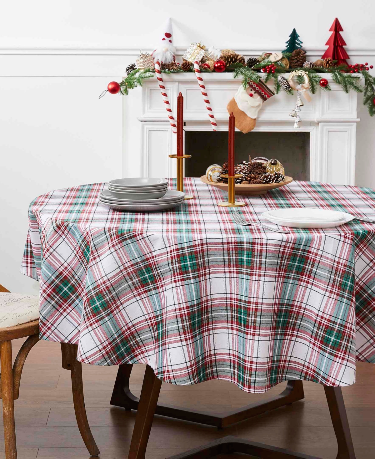 Click here for Avanti Holiday Plaid Round Tablecloth  70 x 70 - M... prices