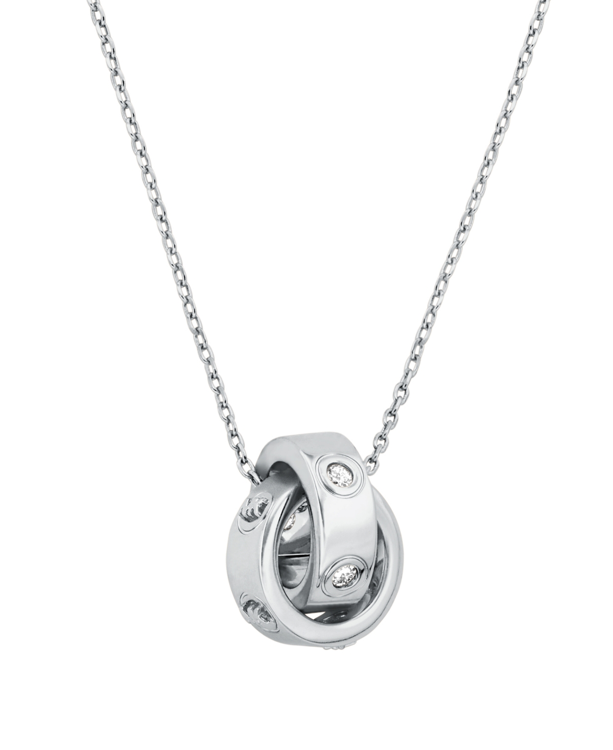 Click here for Michael Kors Logo Boyfriend Pendant Necklace - Sil... prices