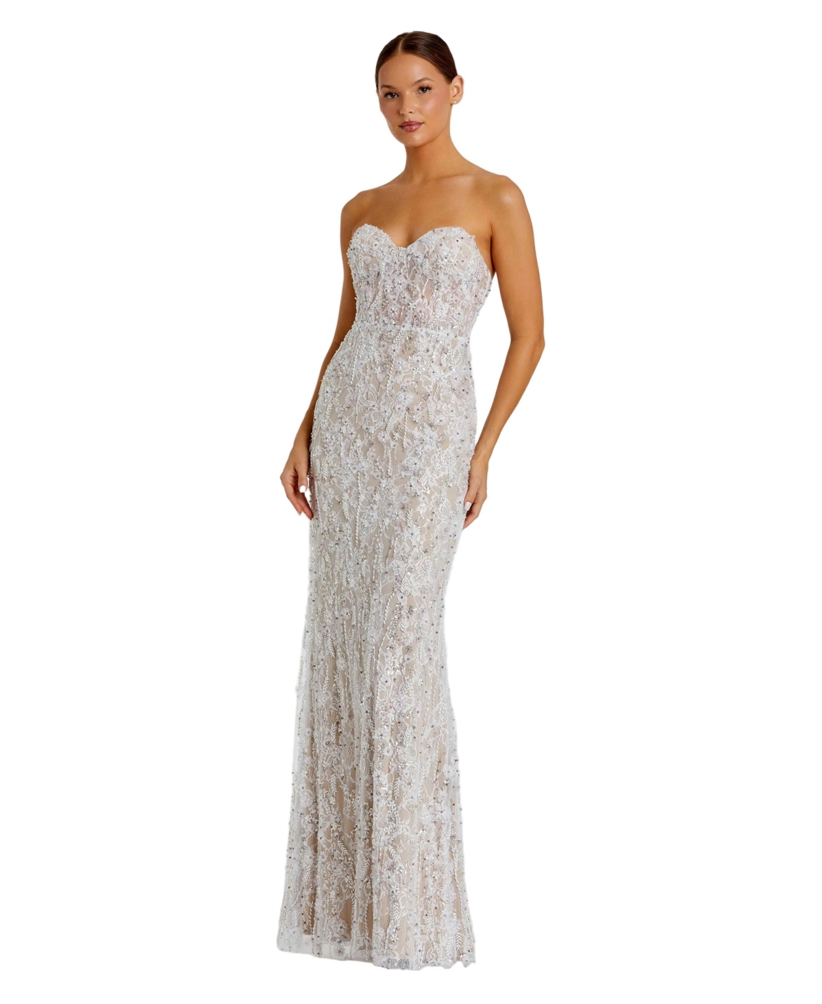 Click here for Mac Duggal Womens Beaded Applique Strapless Bustie... prices