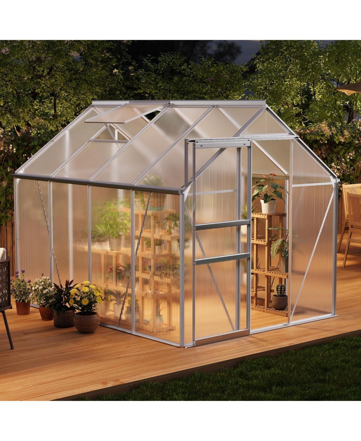 Click here for 6 x 8 Ft Walk-in Aluminum Greenhouse with 4 Sectio... prices