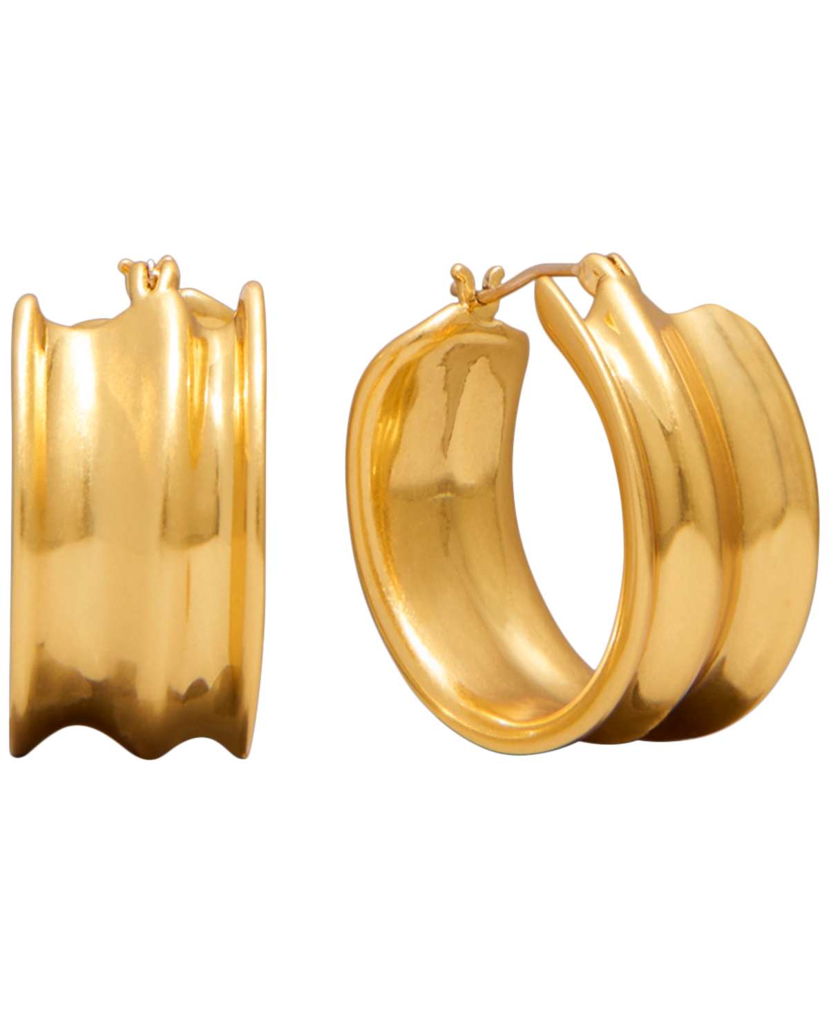 Click here for Donna Karan New York Gold-Plated Twisted Hoop Earr... prices