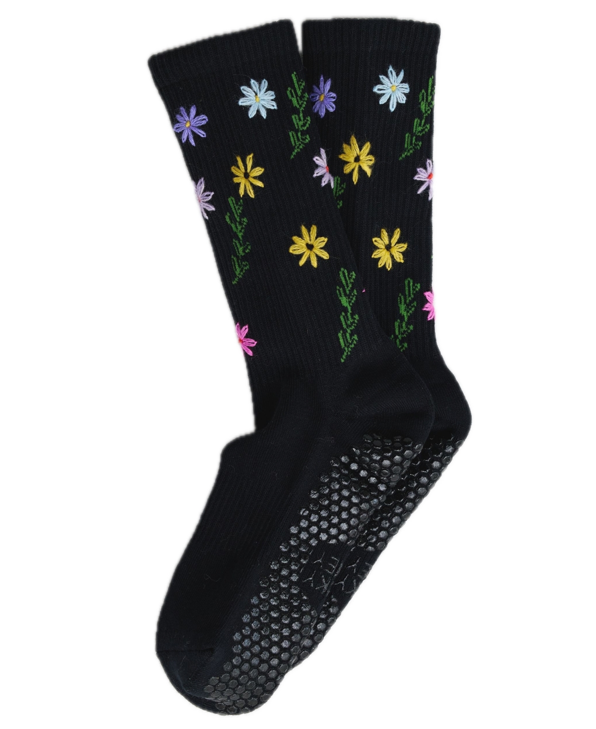 Click here for Lucky Honey Womens Wildflower Grip Crew Socks - Bl... prices