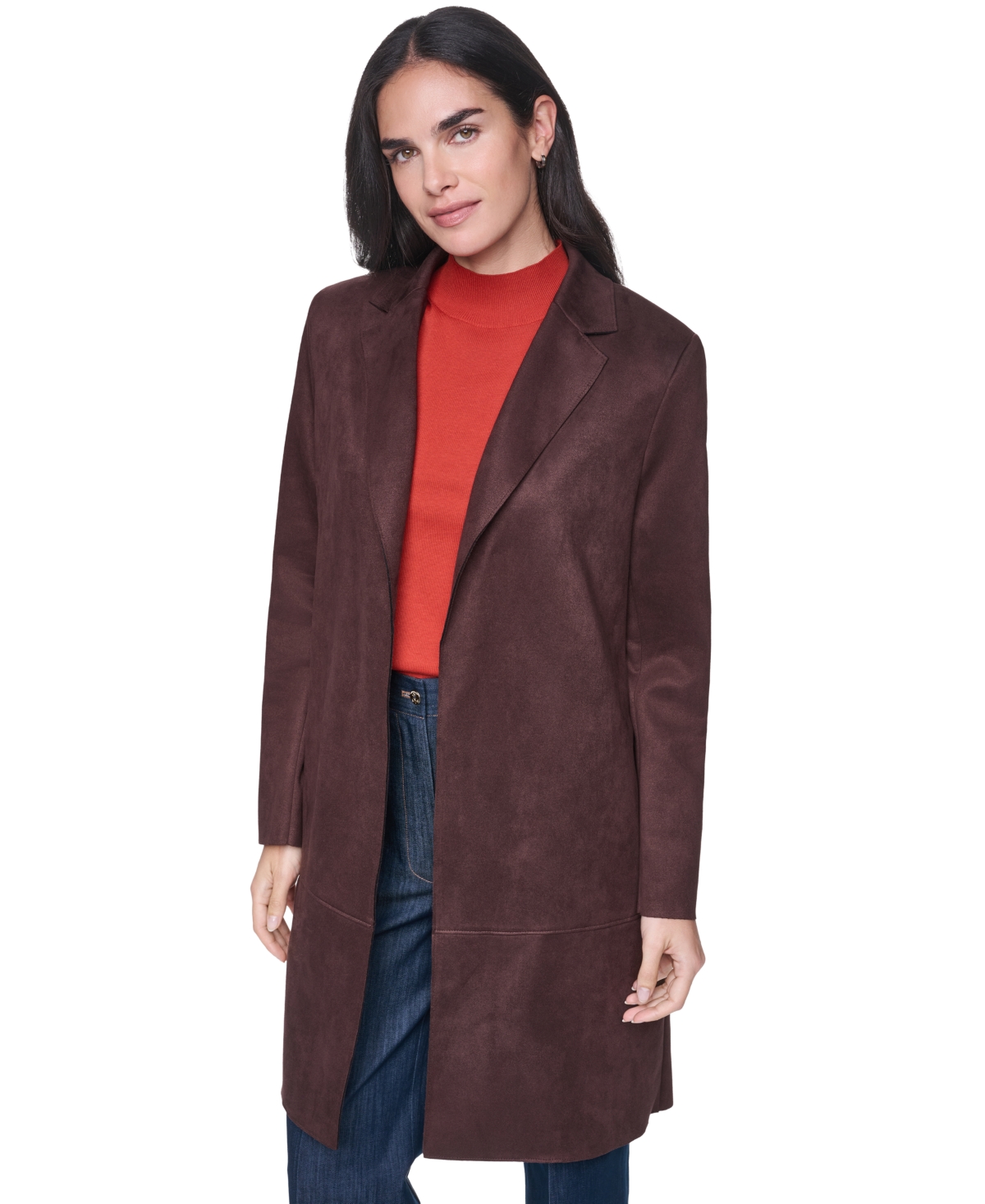 Click here for Tommy Hilfiger Womens Scuba Suede Topper Open-Fron... prices
