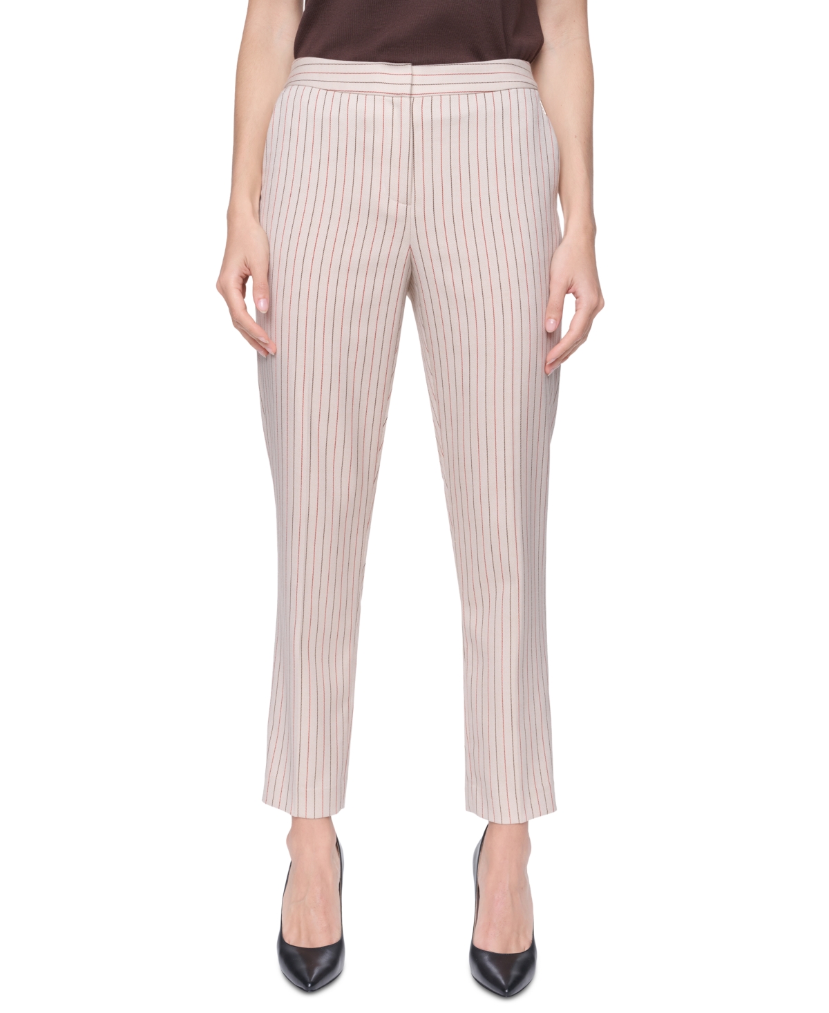 Click here for Tommy Hilfiger Womens Sloane Striped Mid-Rise Ankl... prices
