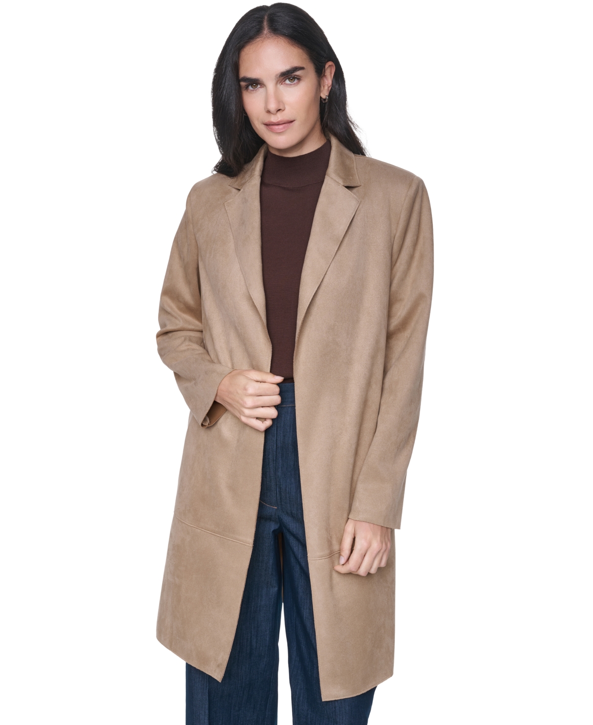 Click here for Tommy Hilfiger Womens Scuba Suede Topper Open-Fron... prices