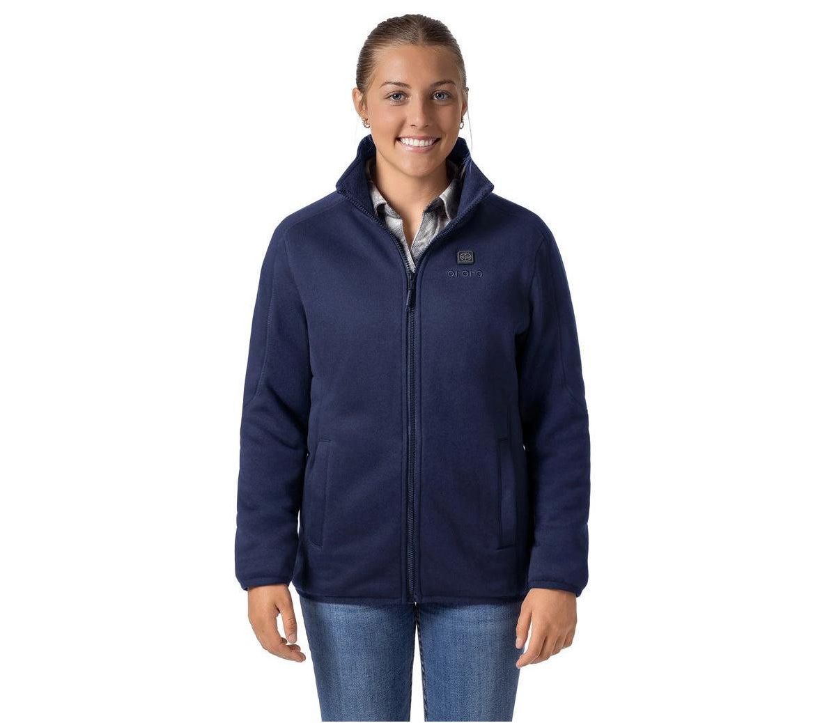 Click here for ororo Womens 4-Zone Heated Fleece Jacket - Navy bl... prices