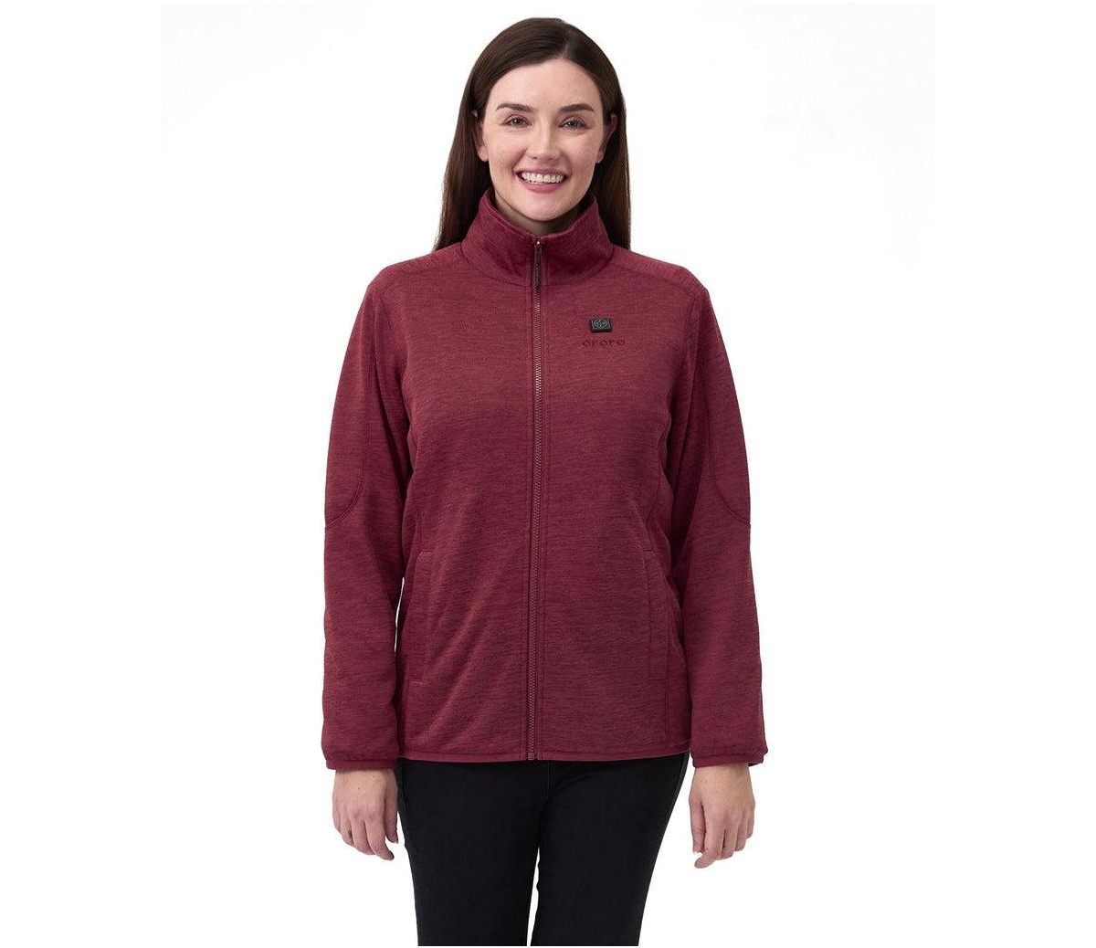 Click here for ororo Womens 4-Zone Heated Fleece Jacket - Maroon prices