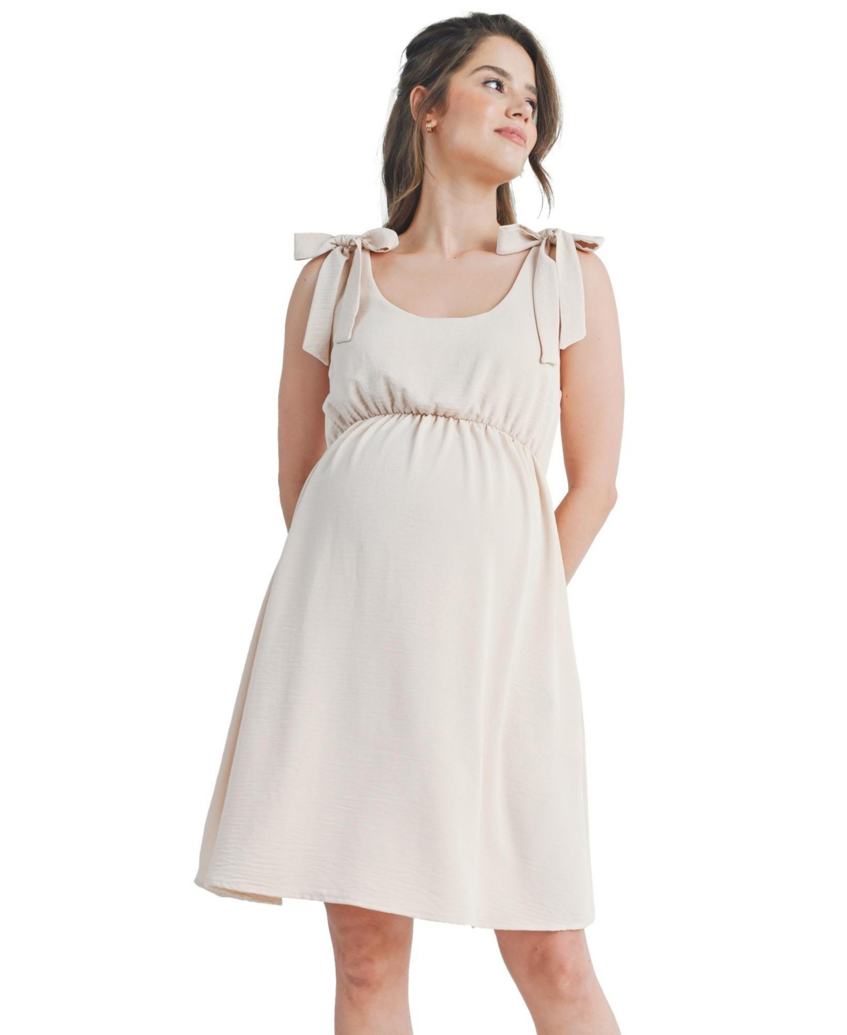 Click here for Hello Miz Maternity Empire-Waist Scoop-Neck A-Line... prices
