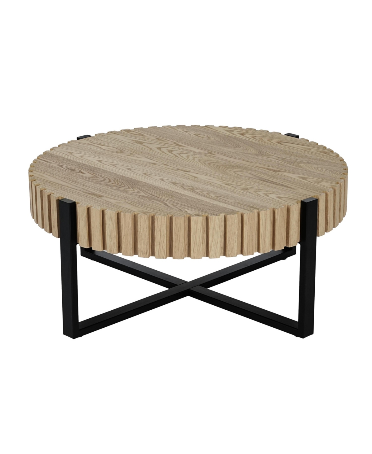Click here for Flynama 31.5 Round Drum Coffee Table Mdf Wood Grai... prices