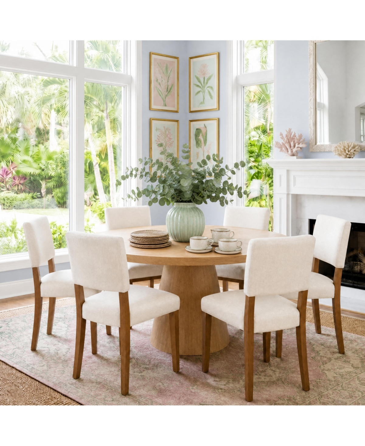 Click here for homfan Dining Chairs Set of 6 Upholstered Fabric A... prices