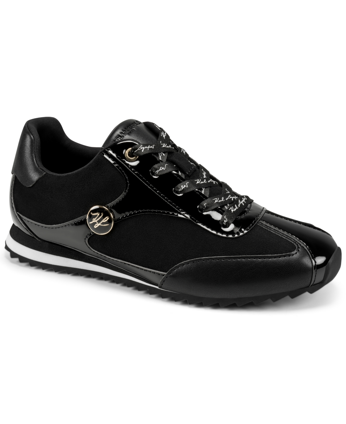 Click here for Karl Lagerfeld Paris Arwen Lace-Up Sneakers - Blac... prices