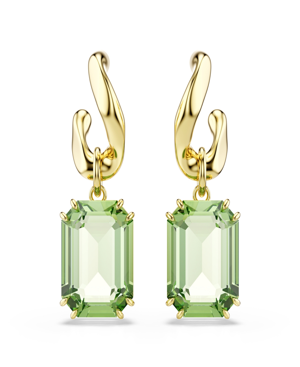Click here for Swarovski Gold-Tone Plated Green Crystal Earrings... prices